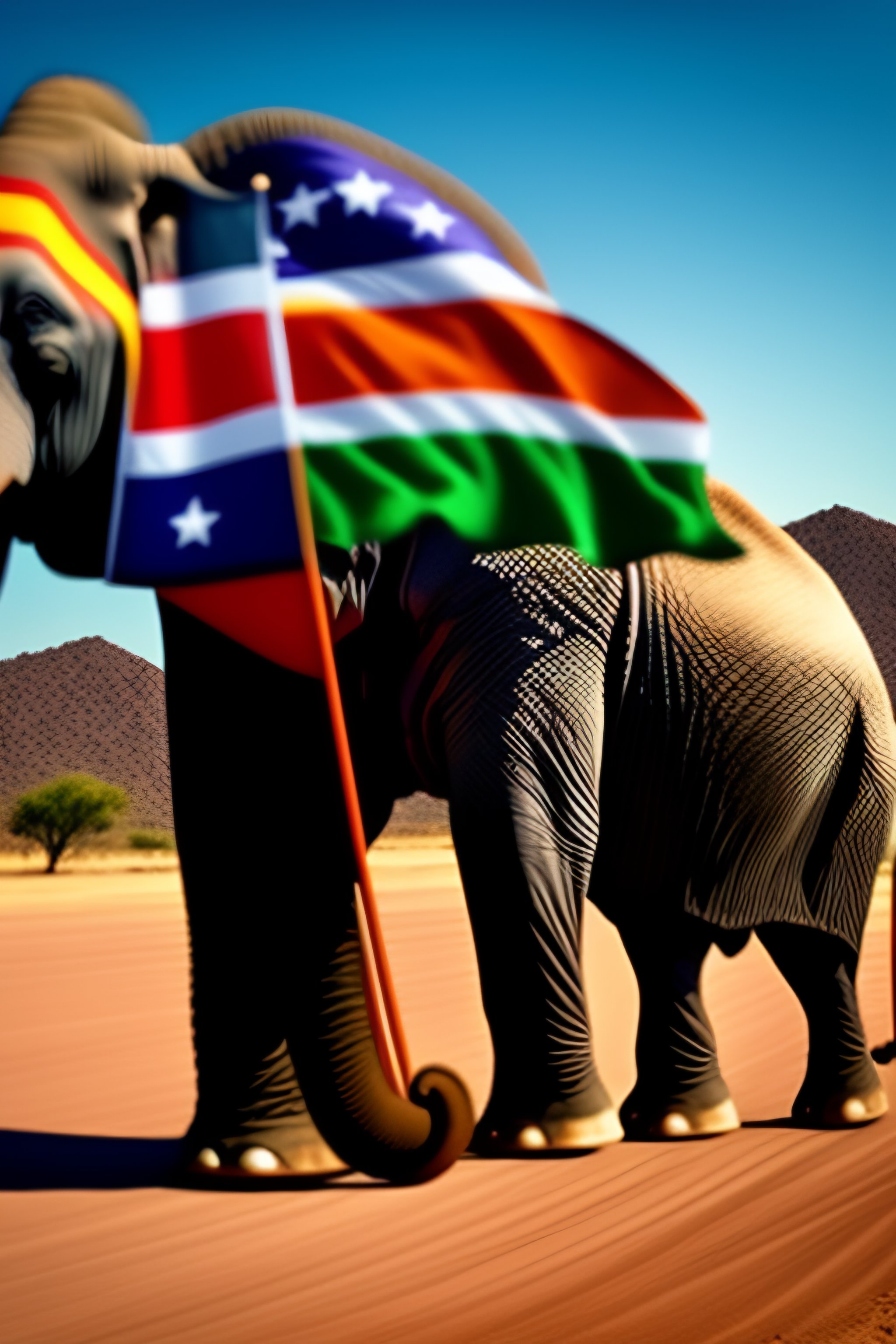 Lexica - Donald j Trump riding an elephant to the Mexican border the ...