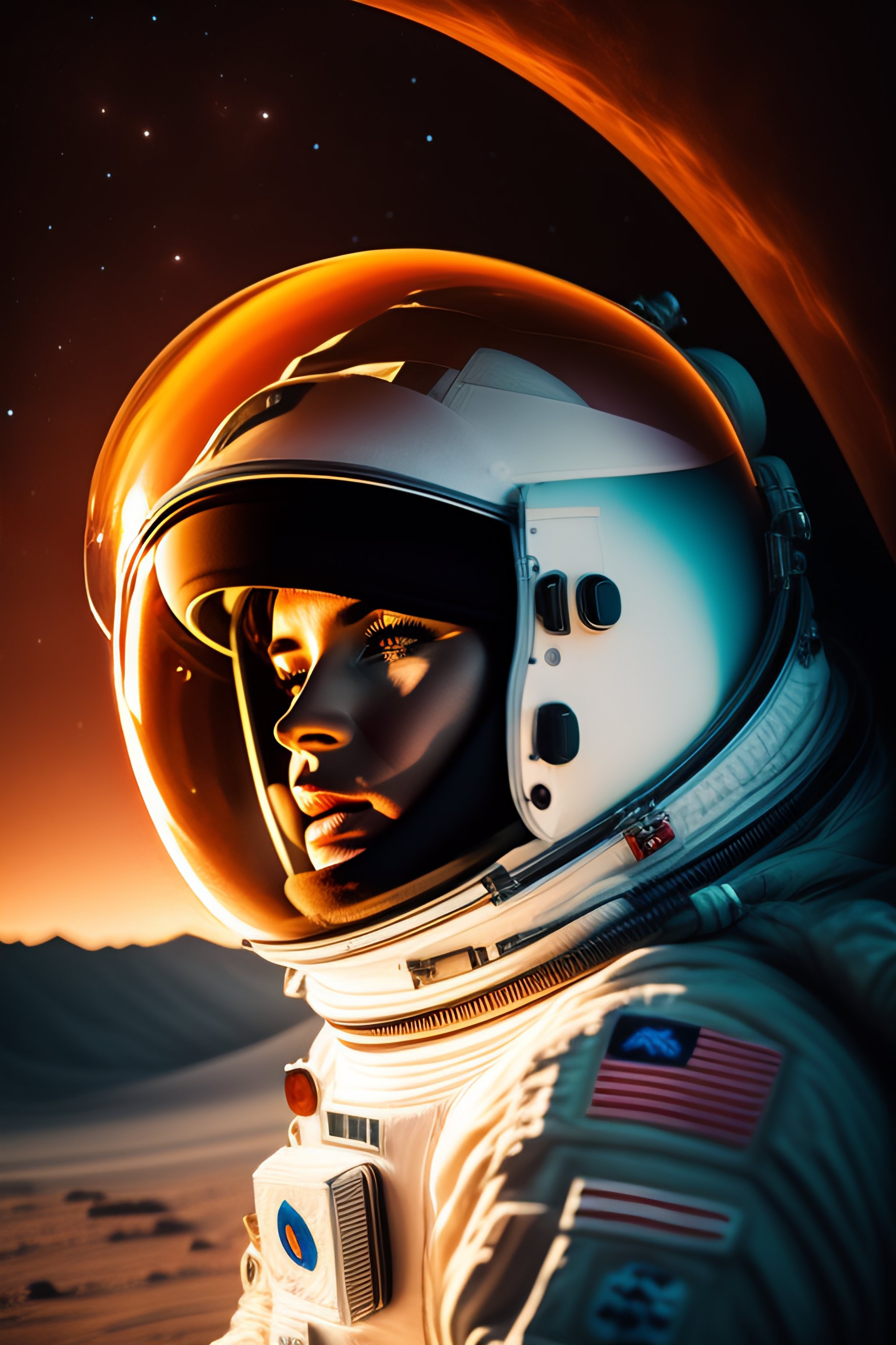 Lexica - Portrait of cosmonaut on Mars