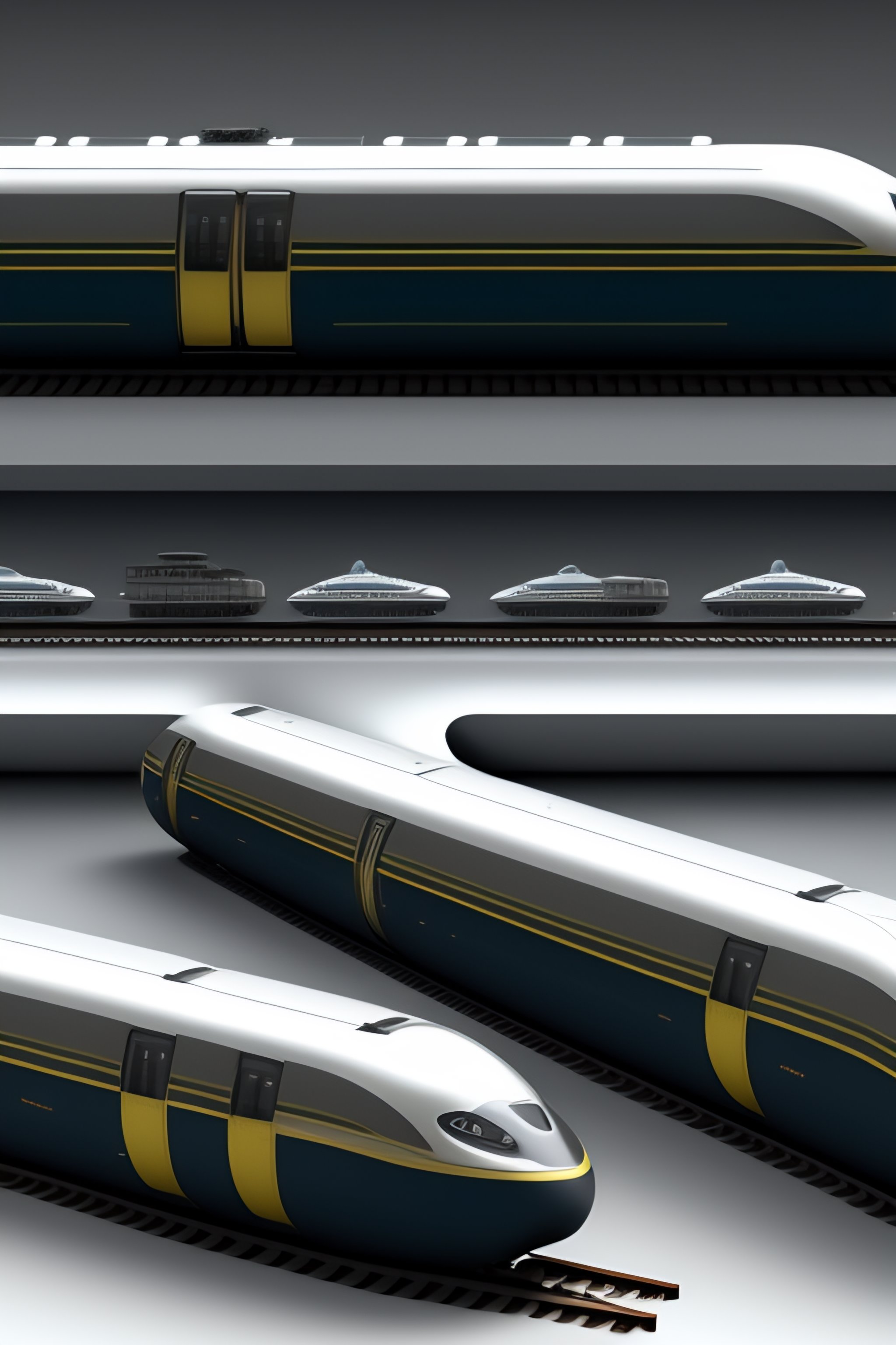 Lexica - Dark gray maglev trains