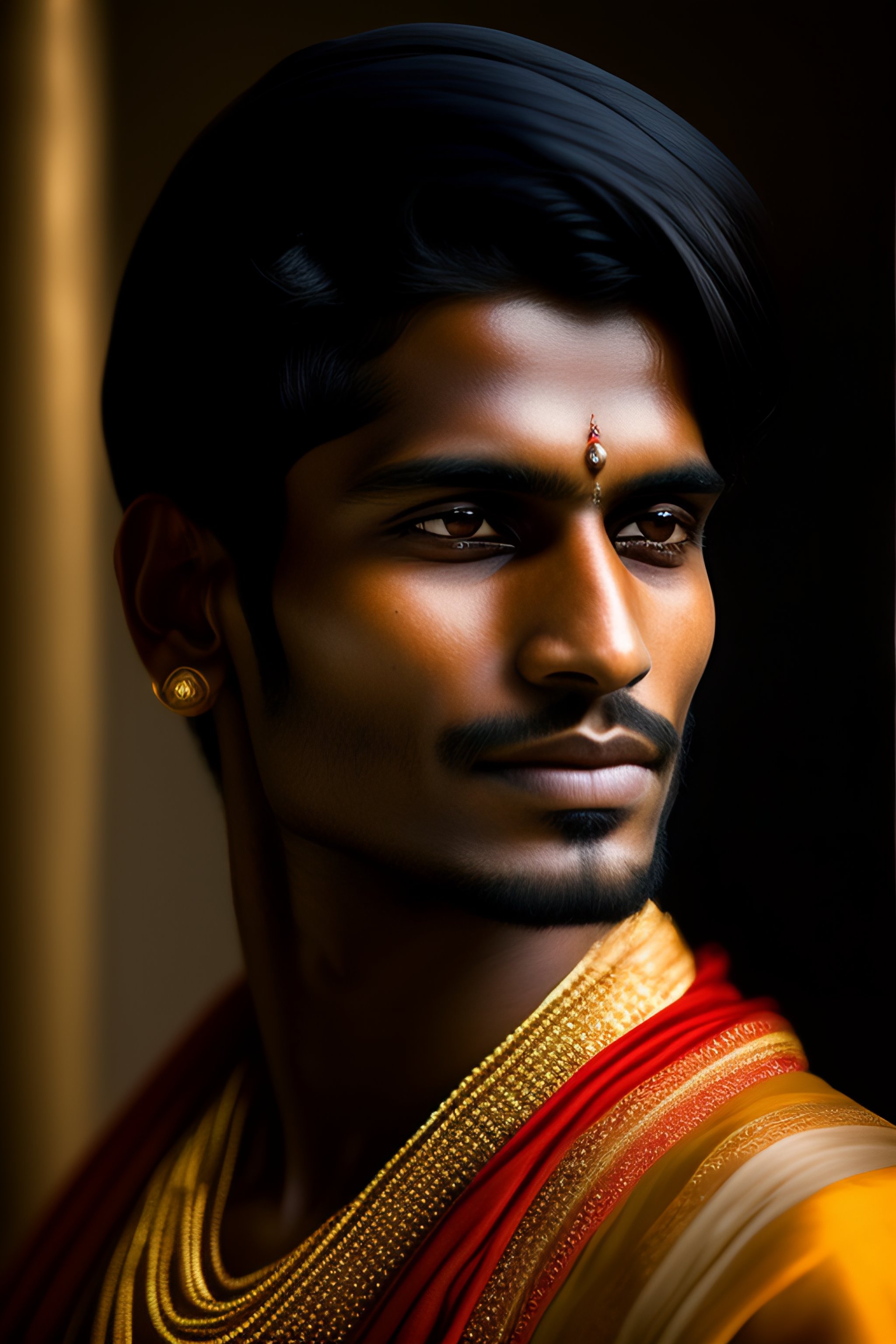 Lexica - Portrait of a young indian man