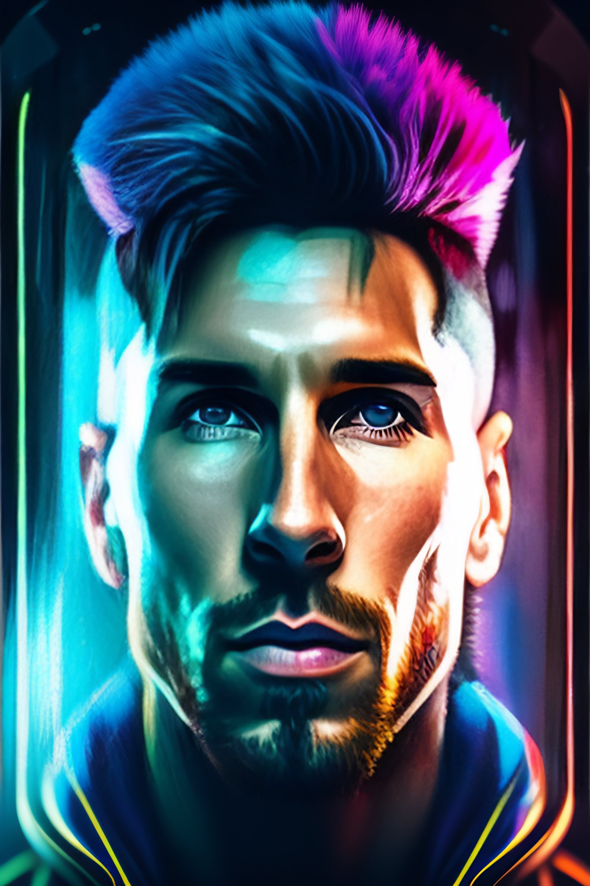 Lexica - Symmetry!! portrait of cyberpunk Lionel Messi 8k Lexica - Symmetry!! portrait of cyberpunk Lionel Messi 8k