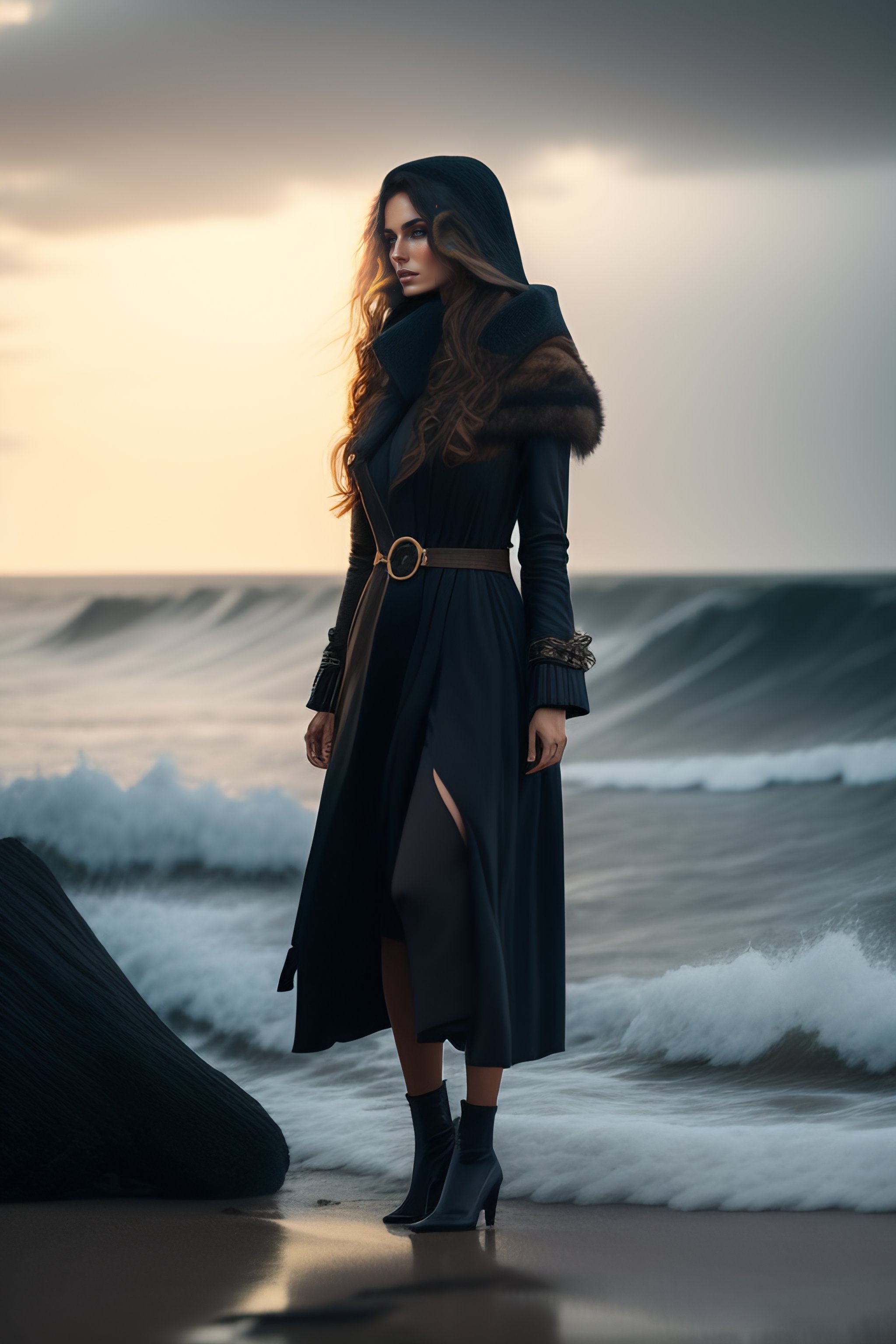 Lexica - A gorgeous witch with long hair, detailed, realistic, wearing ...