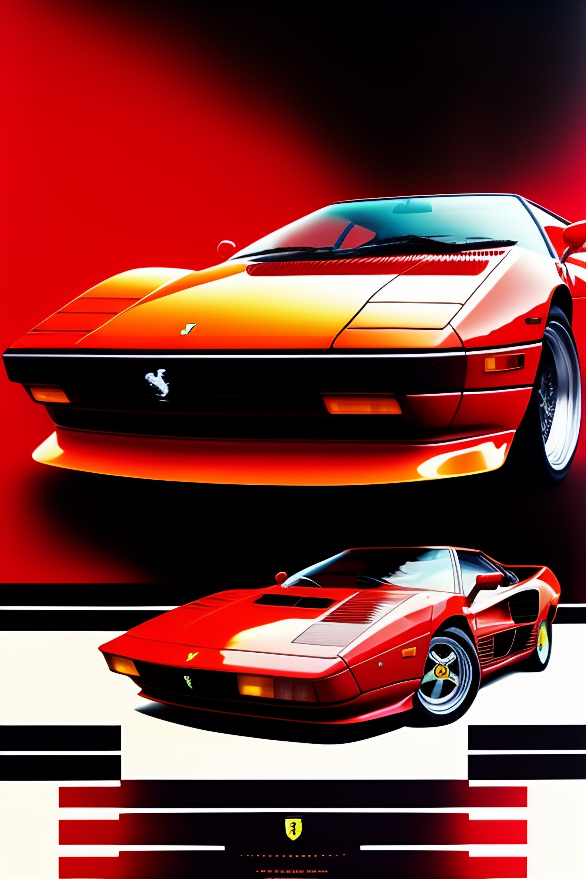 Lexica - Ferrari testarossa, 1980s poster, lots of vents
