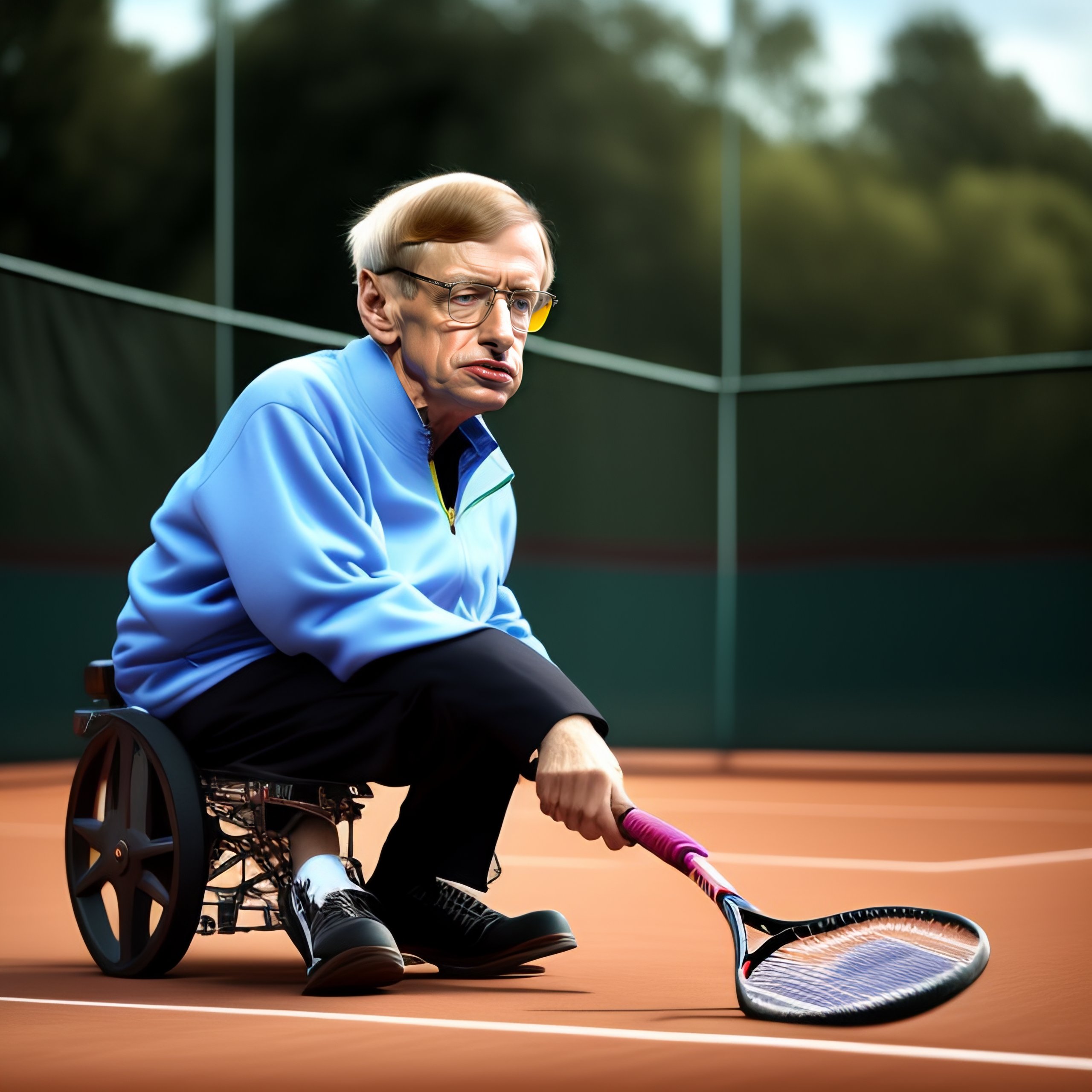 Lexica - Stephen hawking standing playing tennis