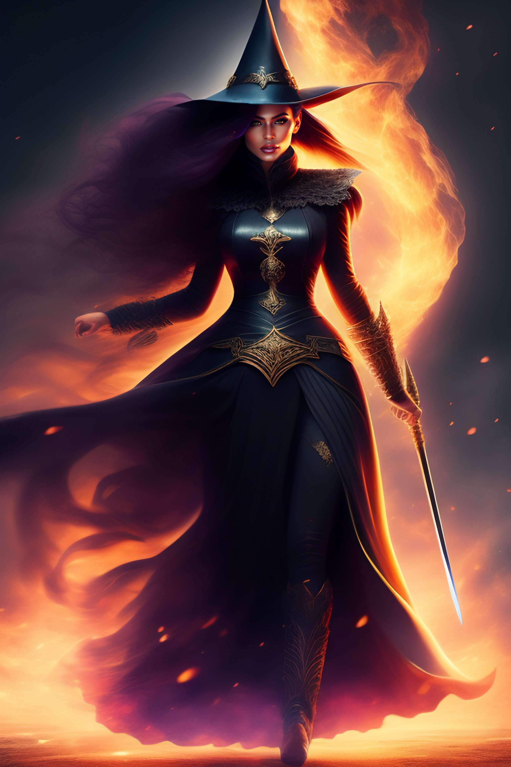 Lexica - Beautiful witch fighting deamon