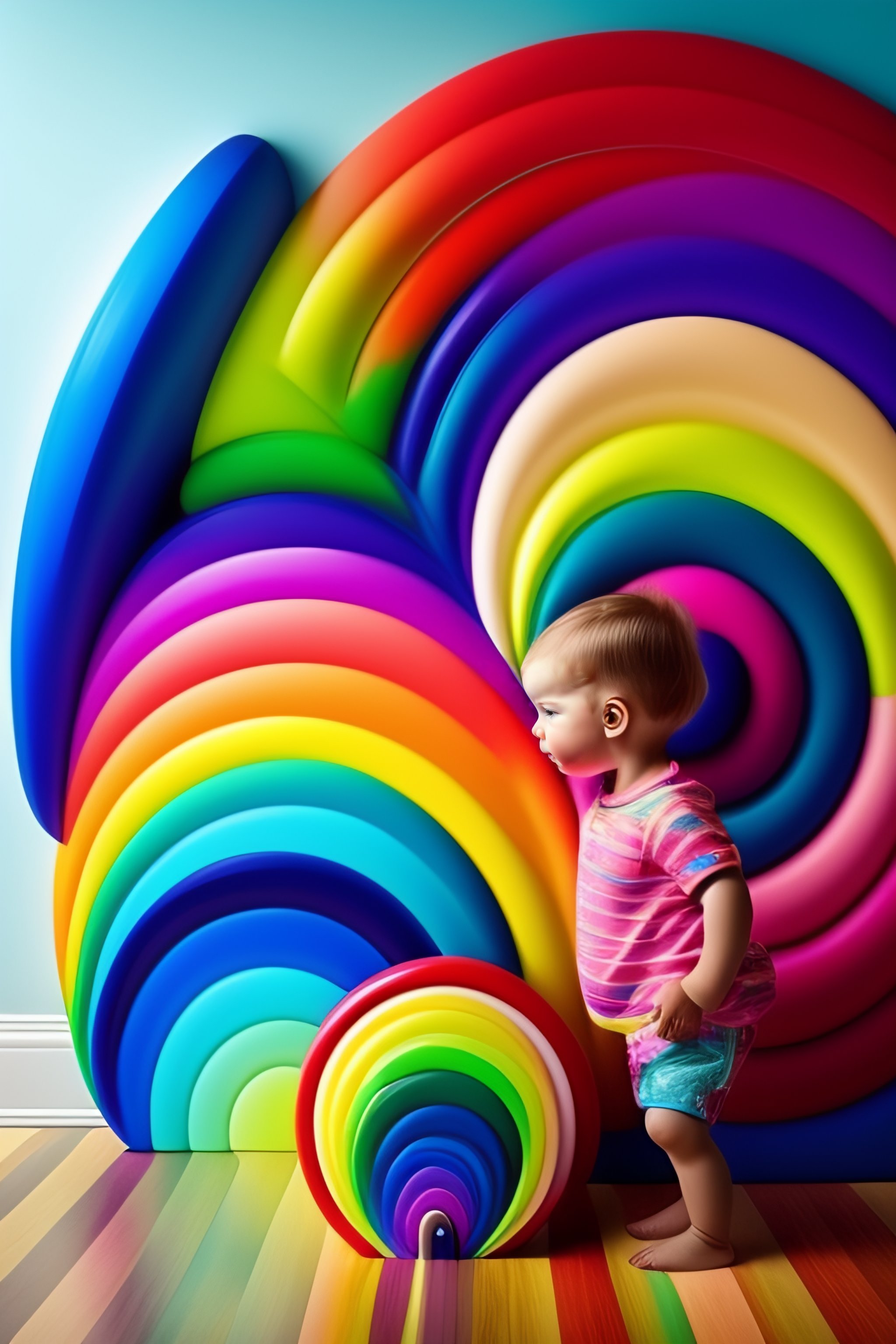 Lexica - Beautifull rainbow portraits for kids room