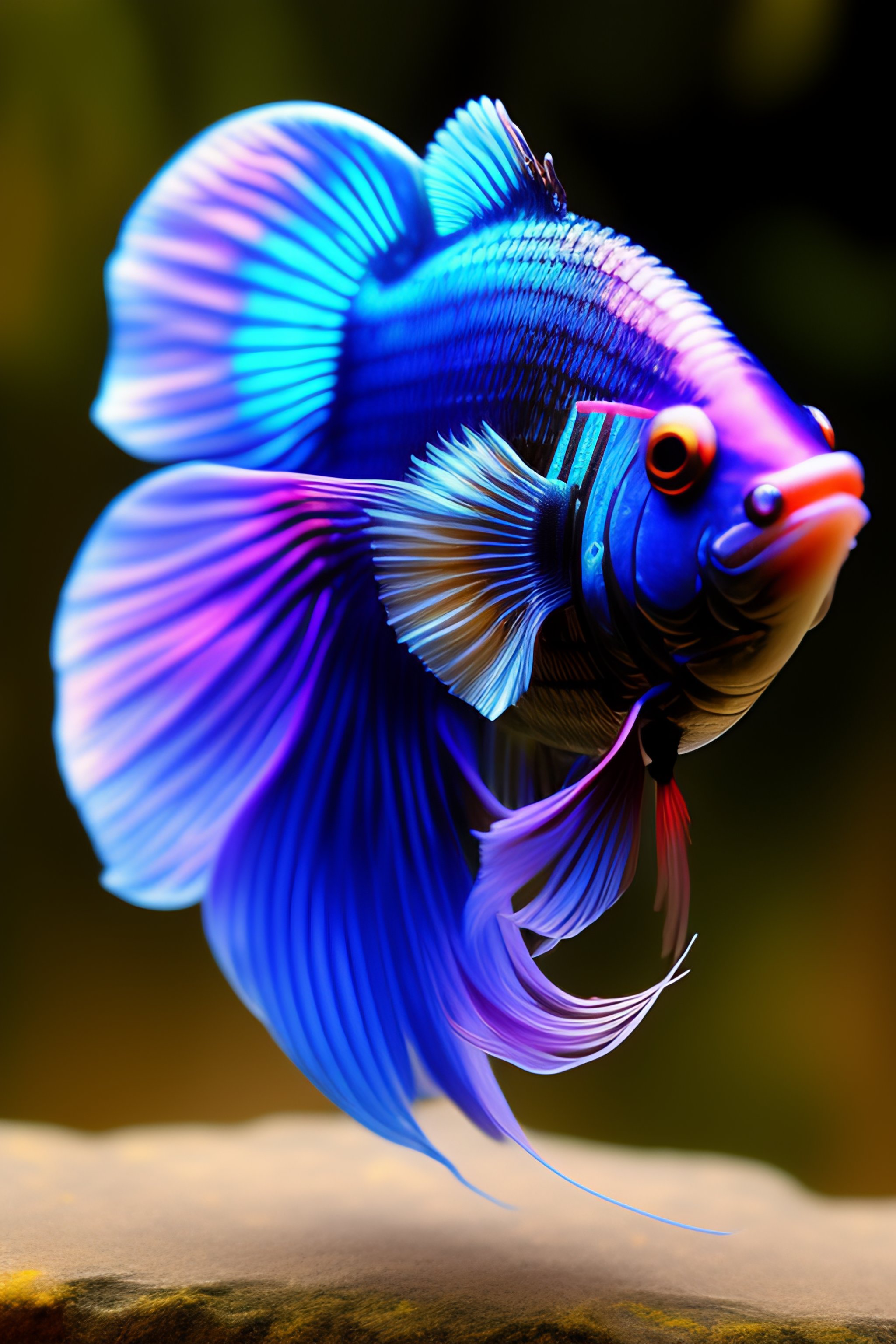 Lexica - Robotic cyber punk Betta fish made with steel and plastic ...