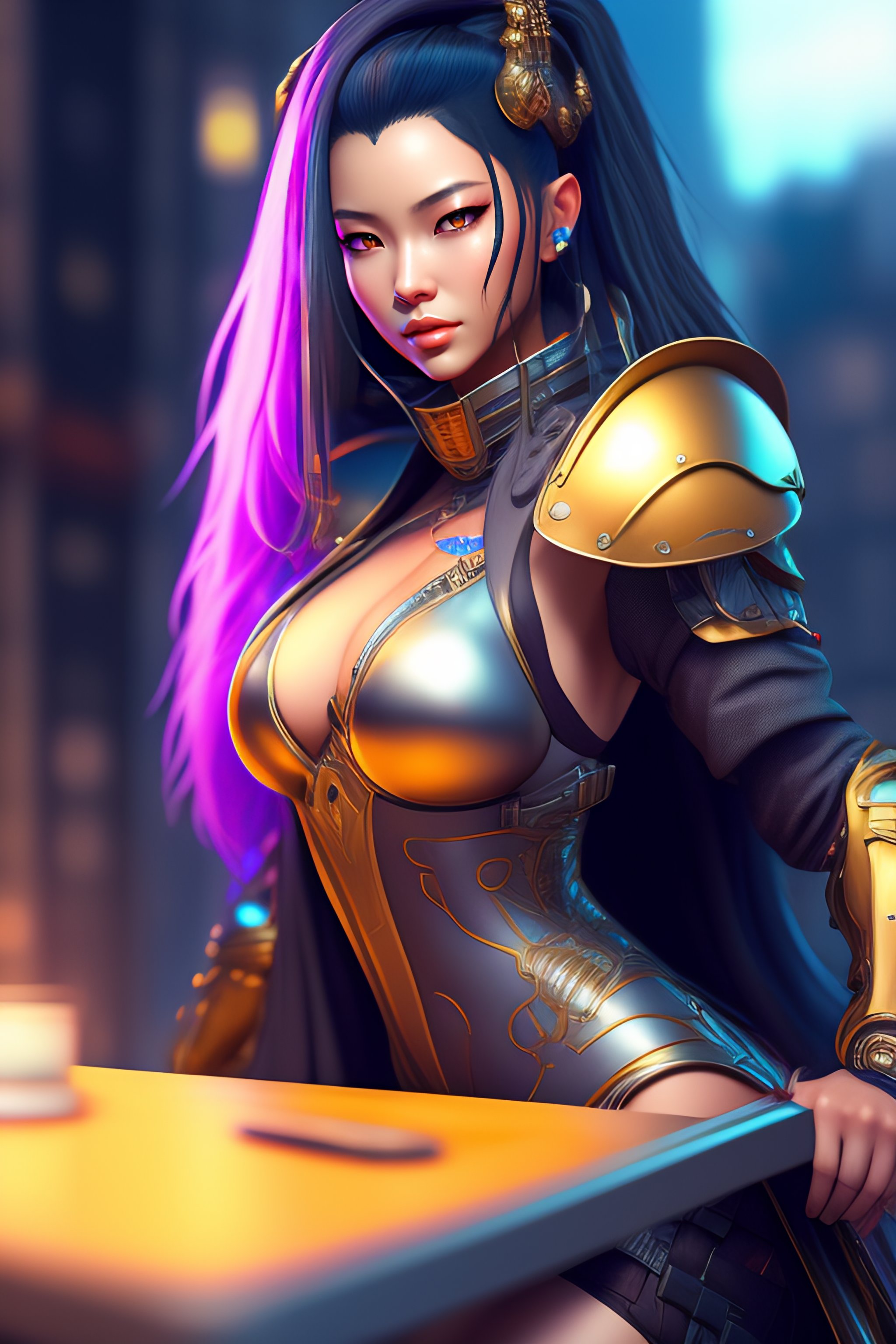 Lexica Cyberpunk Cyborg On A Table Third Person Dandd Sci Fi Fantasy Intricate Richly 
