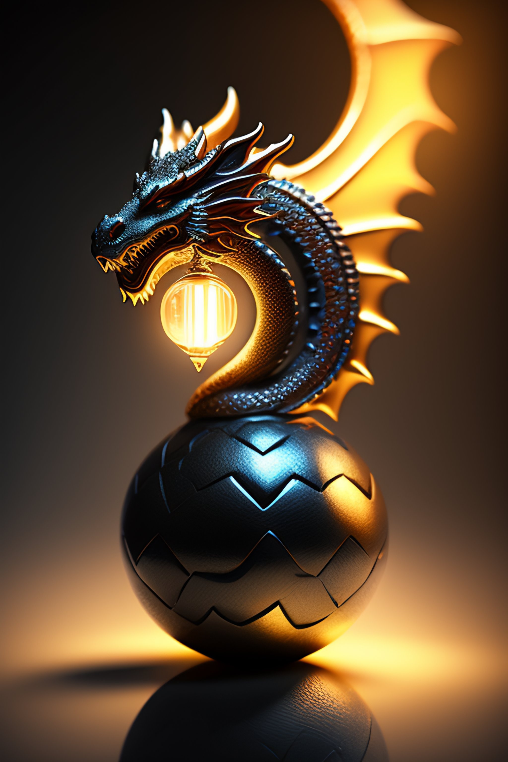 Lexica - Dragon claw made of stone holding a orb of bright light