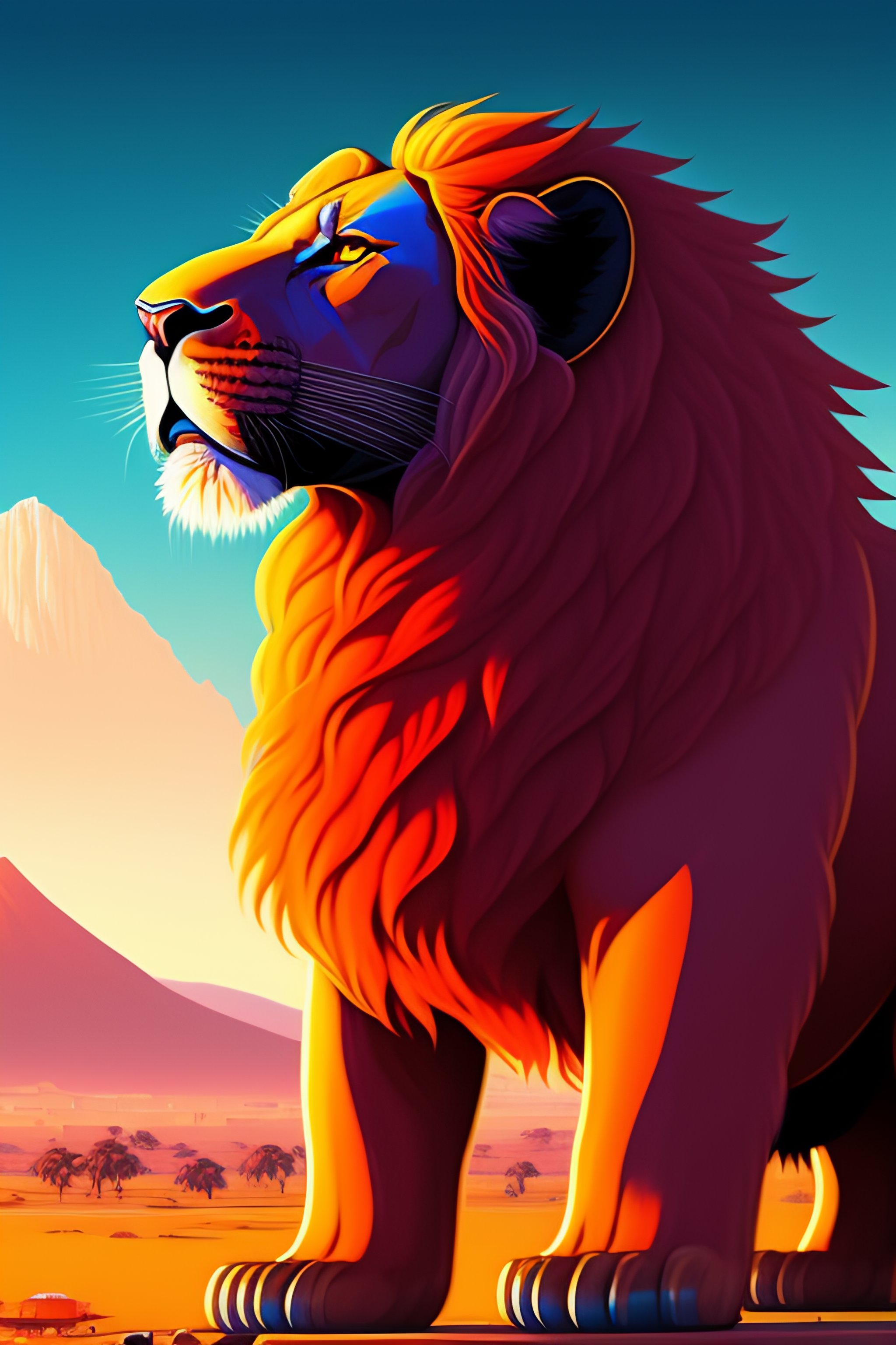 Lexica - Photo of a huge savage lion monster in the Marrakech city ...