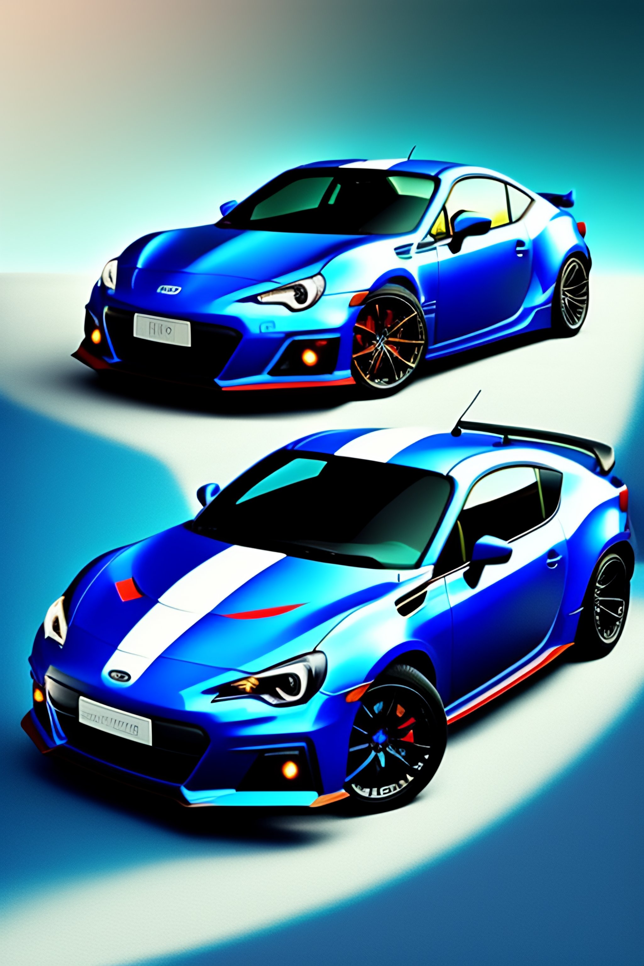 Lexica - Vector art of a single blue subaru brz, isometric, 4 k ...