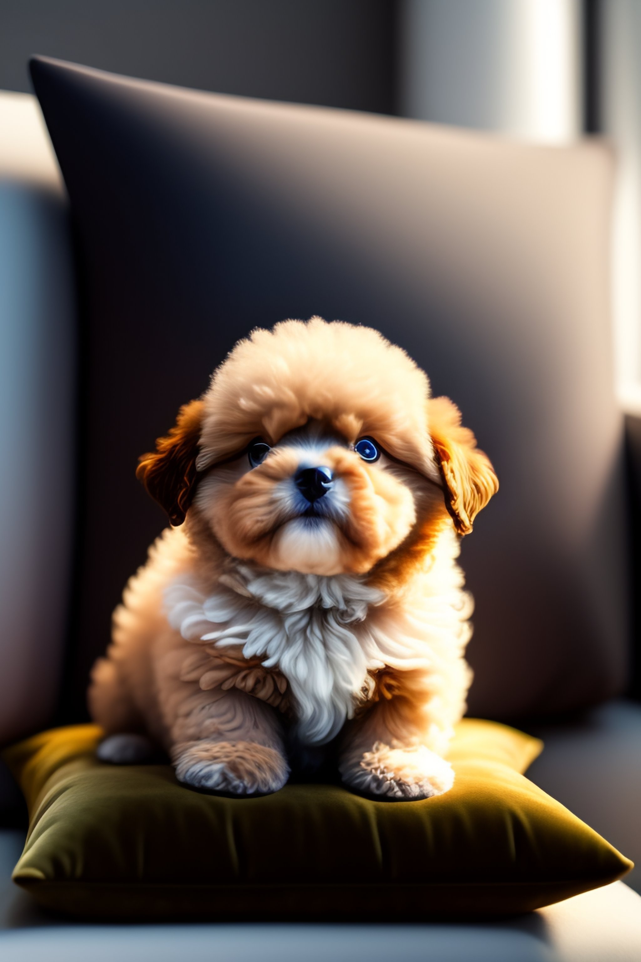 Lexica - A fluffy alien droid puppy on a pillow, sci-fi, high quality ...