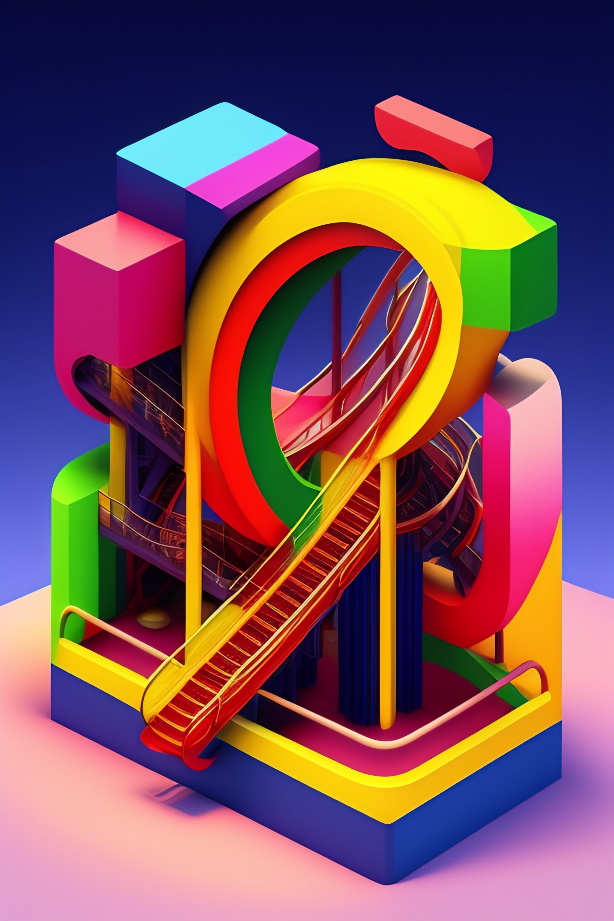 Lexica - Roller coaster, concept art, digital painting, suprematism ...