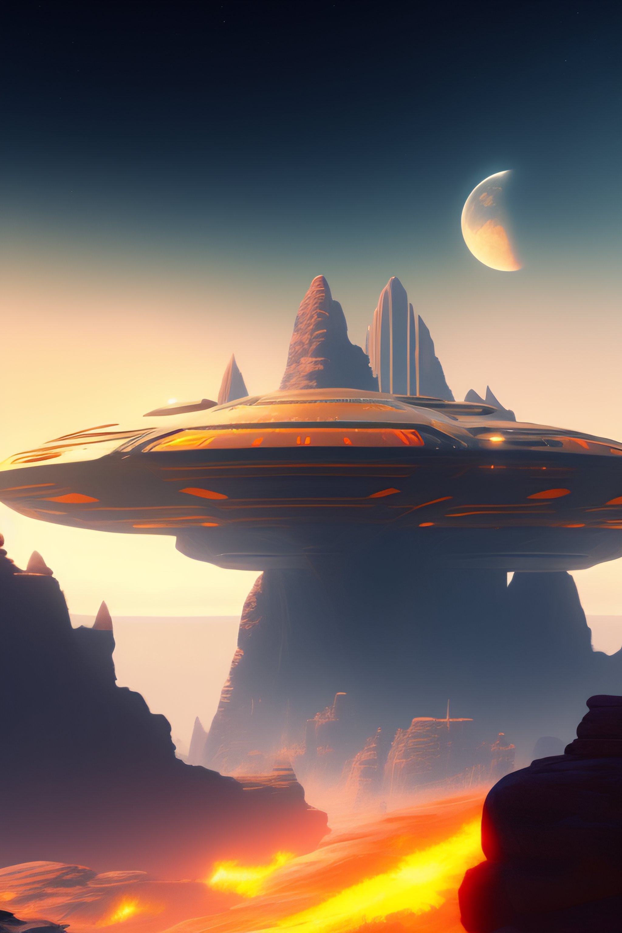 Lexica - Abstract fifth element style, dark spacescape, futuristic ...