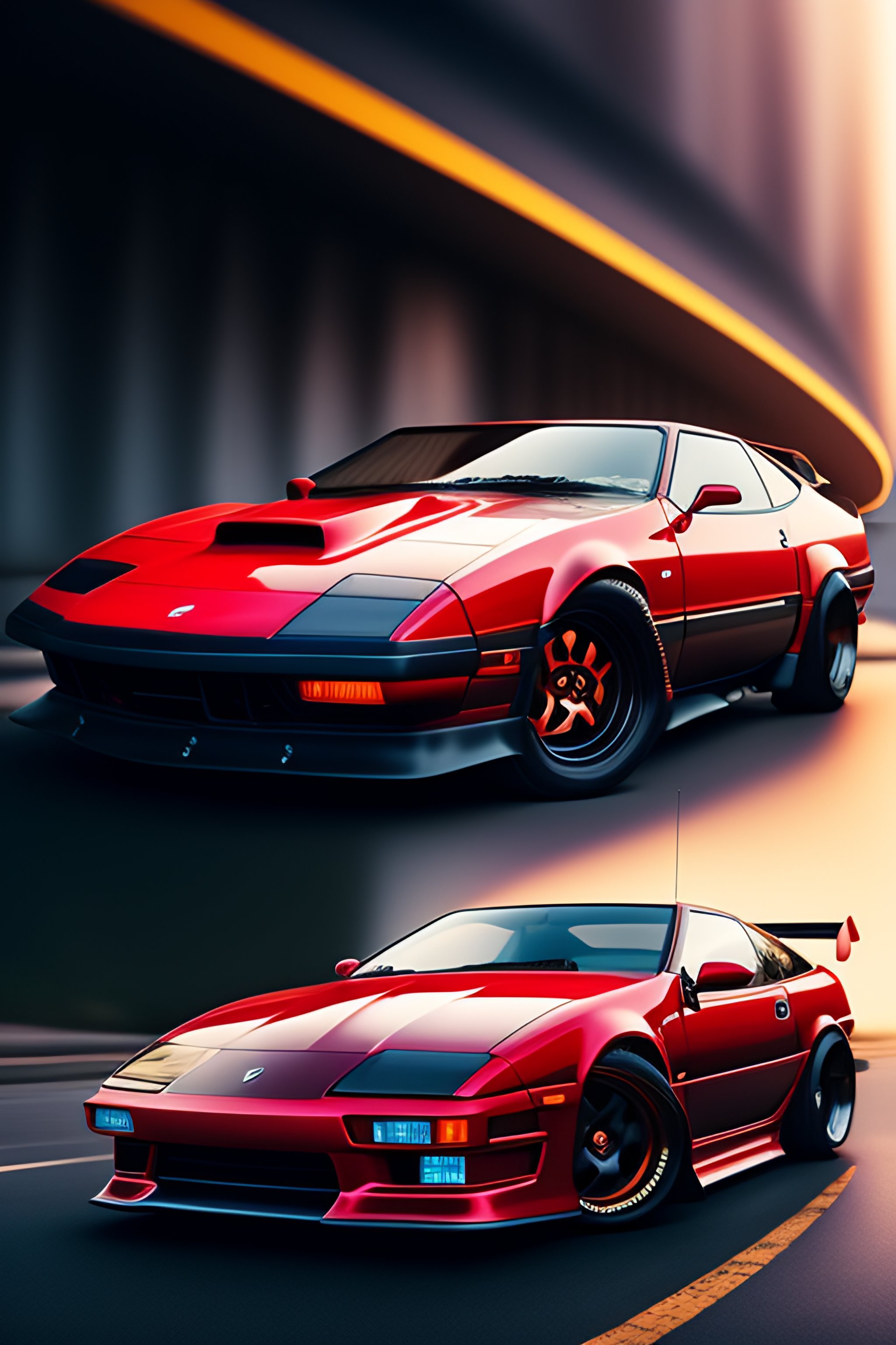 Lexica - Car, nissan, 300zx z32, cyberpunk, city