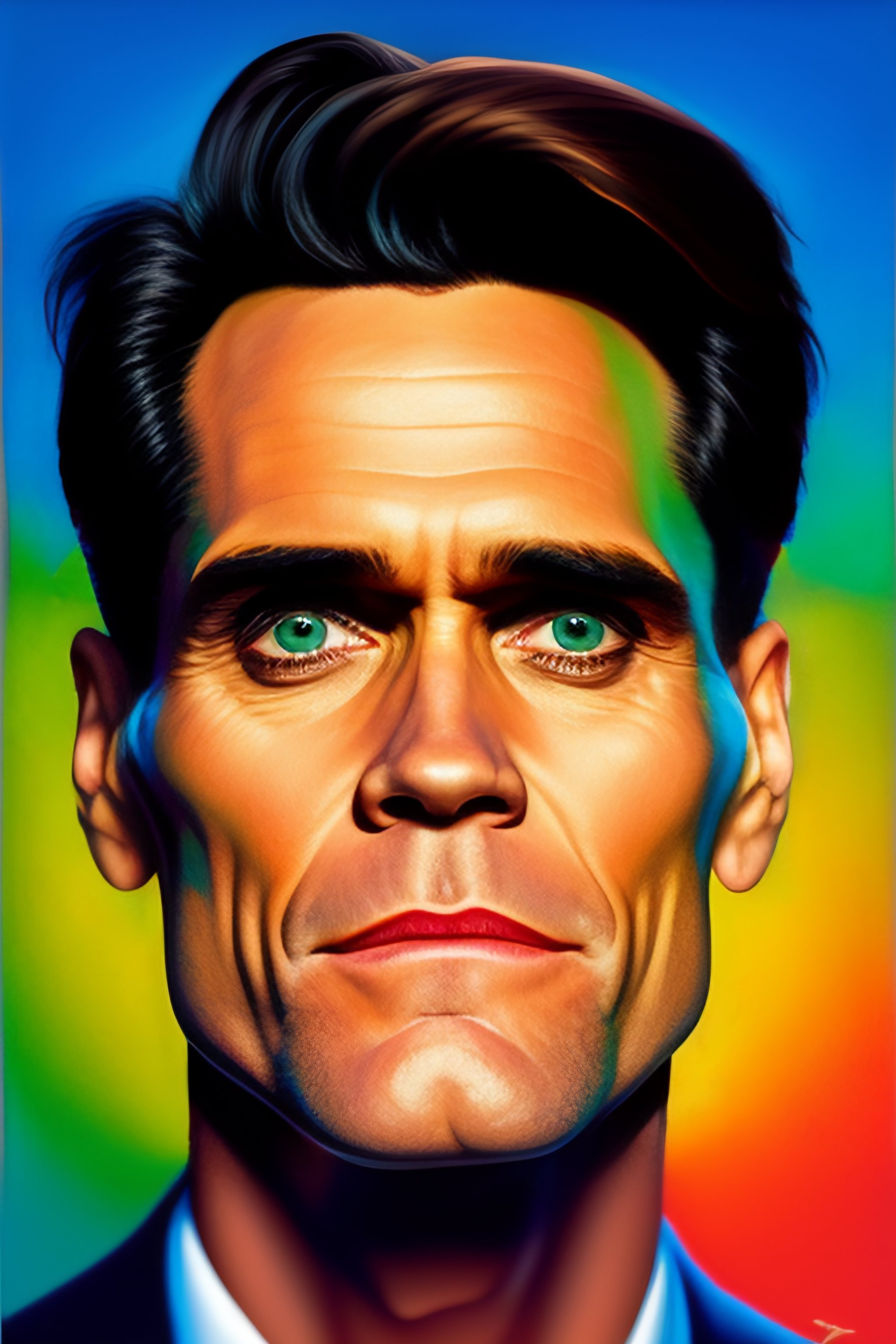 Lexica - Surrealist portrait painting of jim Carrey as rapper , album cover