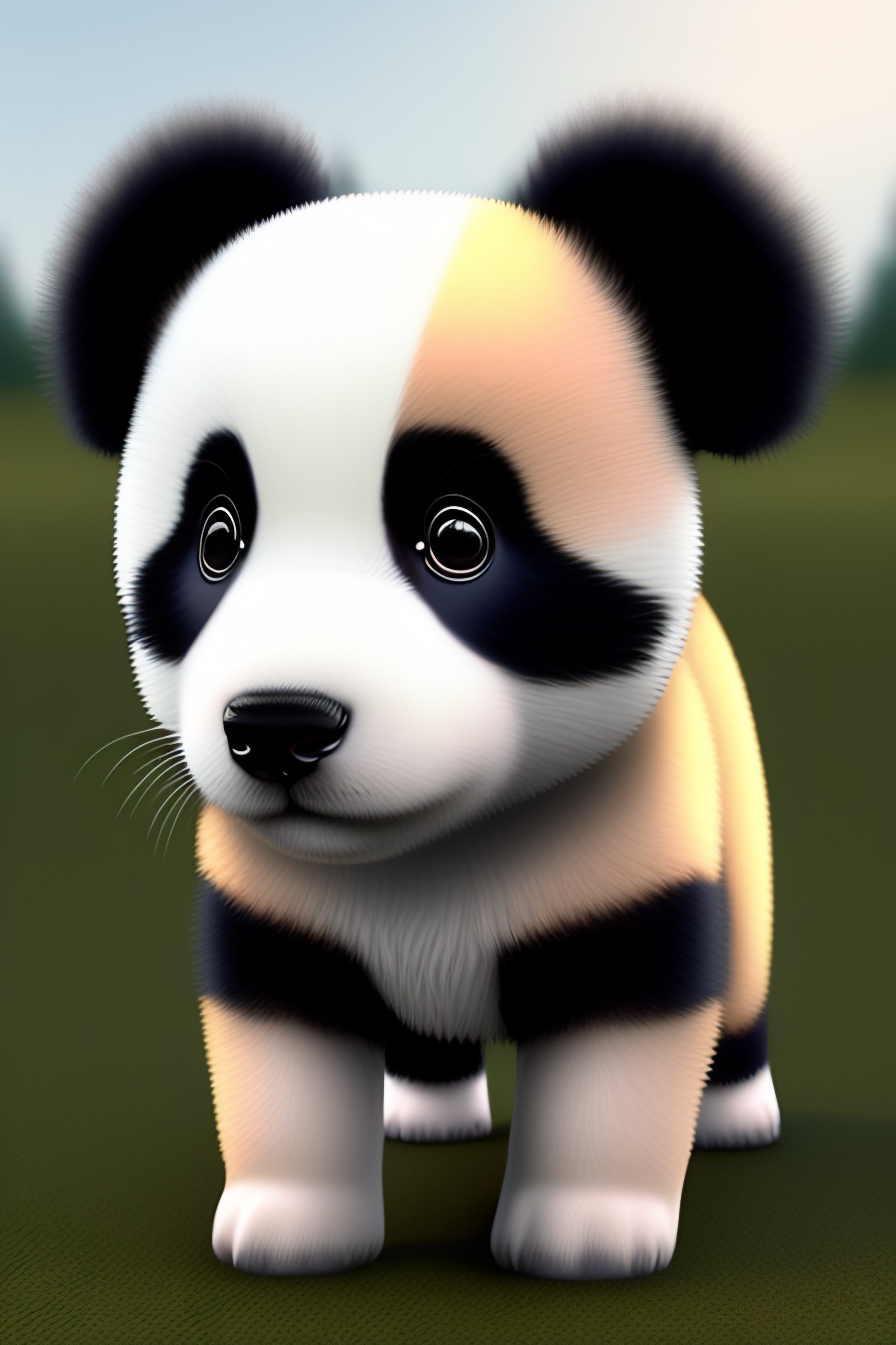 Lexica - Mix of a panda and a furry cute puppy rino