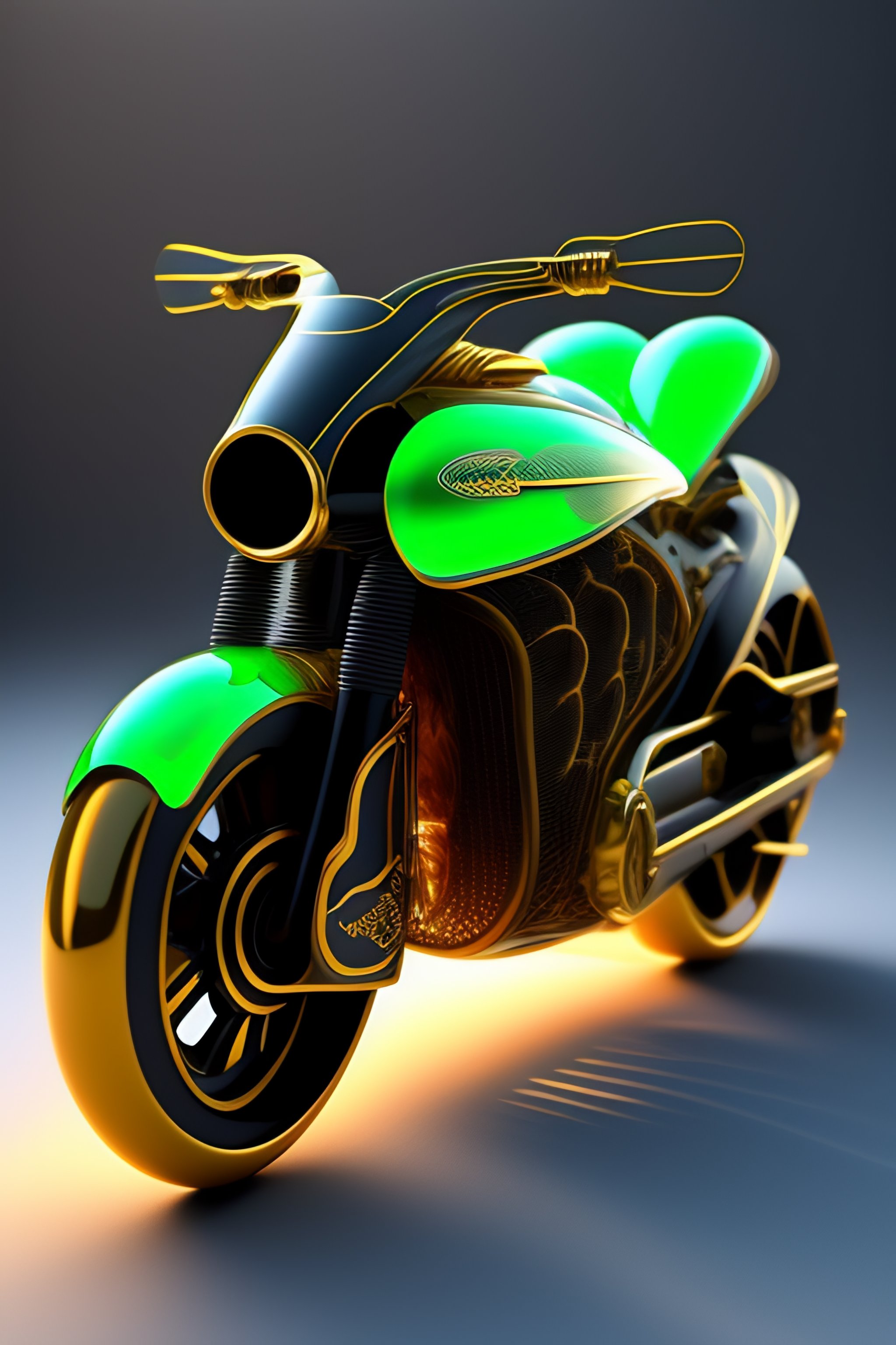 Lexica - Elaborate, highly detailed translucent cross motorbike, roots ...