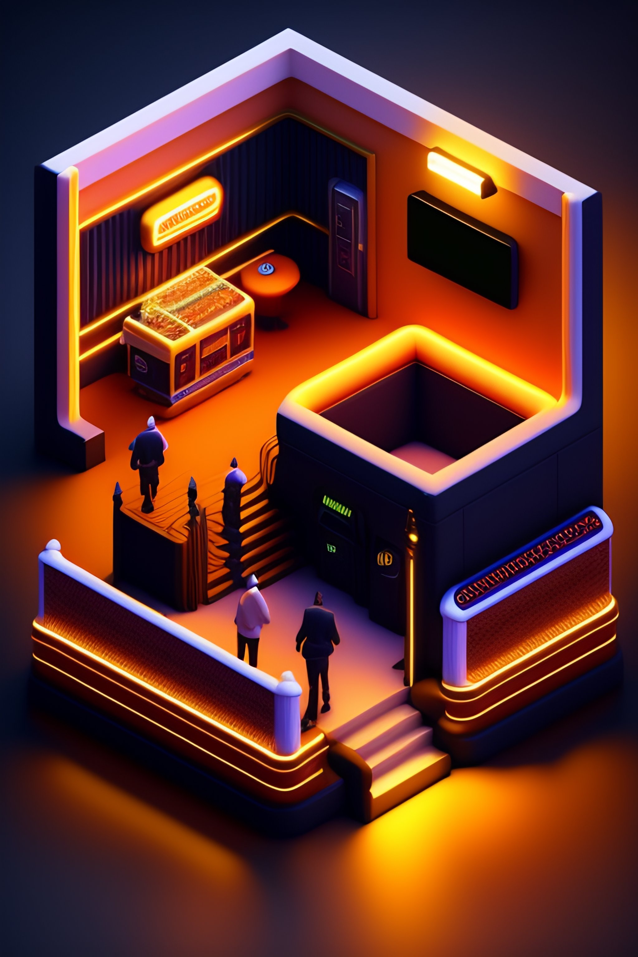Lexica - Detailed isometric night club, video games, lots of fun ...