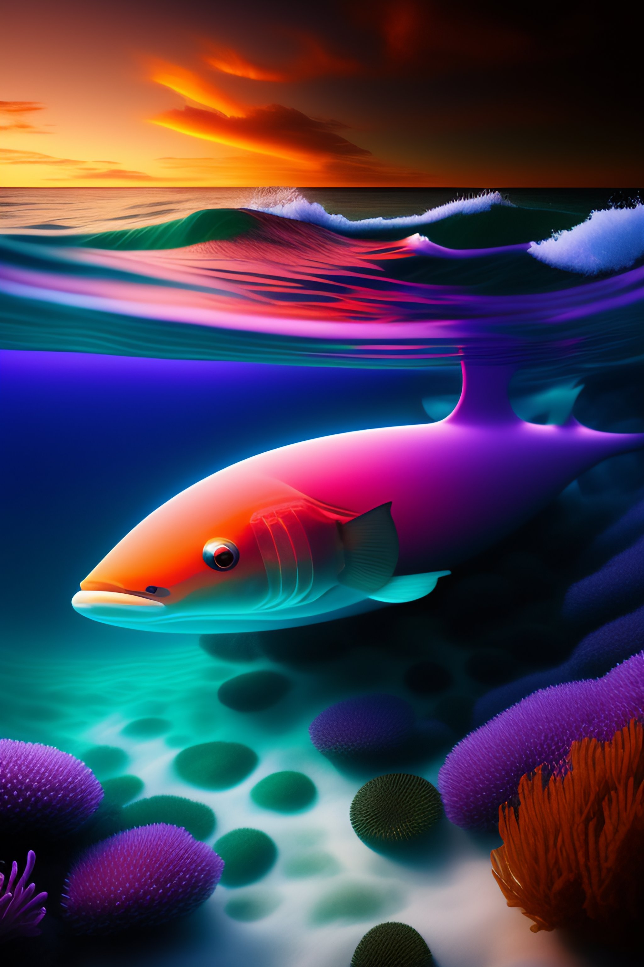 Lexica - Can you give me 3D Art under the title of The Ocean's Depth