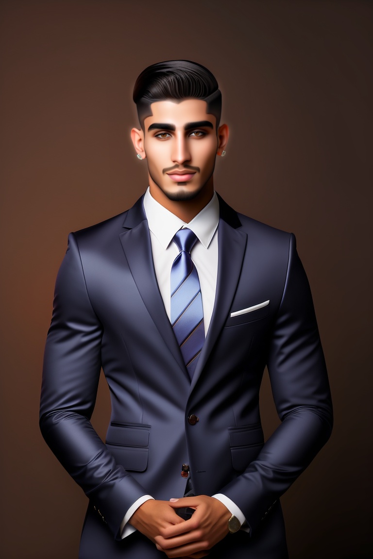 Lexica - Arab young man in formal dress and tie, handsome in appearance