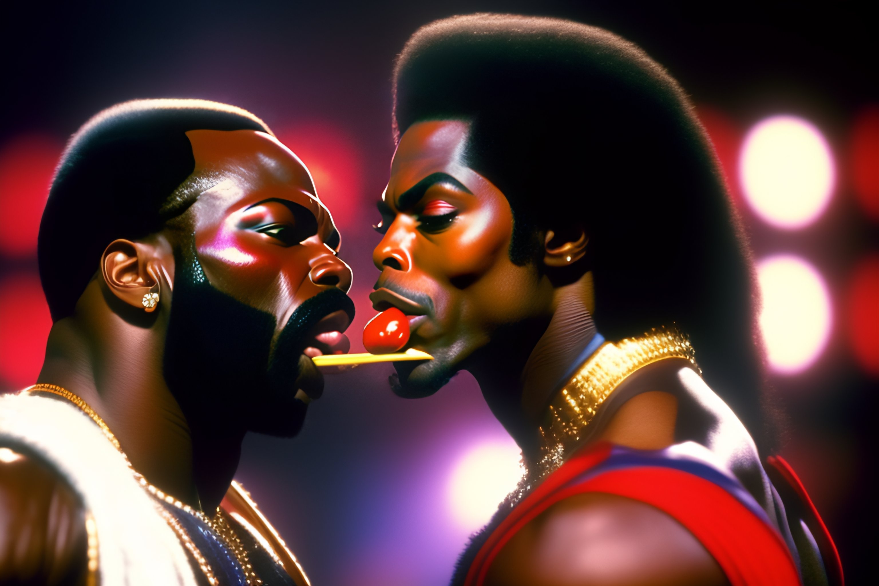 Lexica - Mr. T wrestling Michael Jackson in the 1980s, Michael Jackson has a sausage in his ...