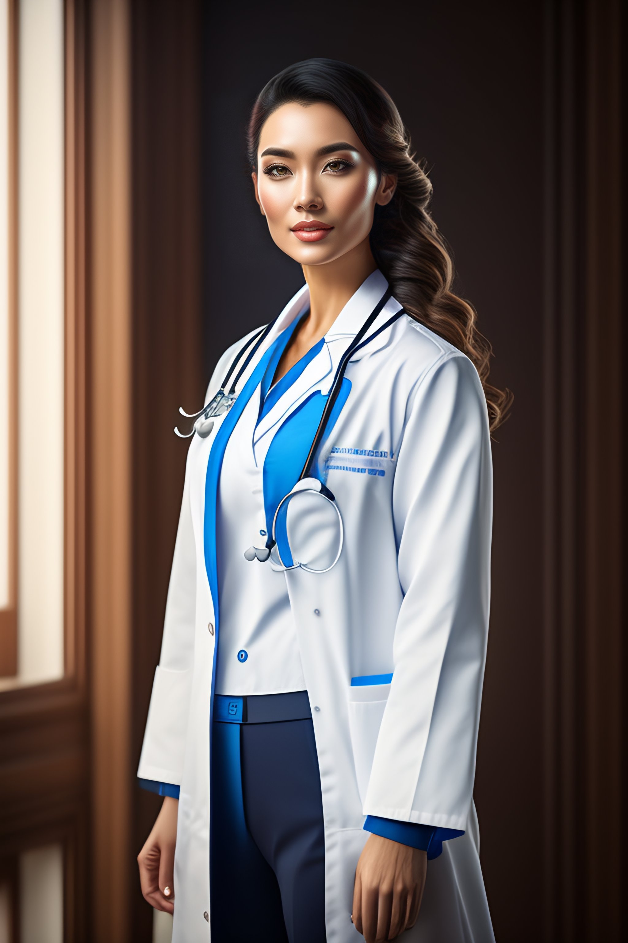 Lexica - Photo of a gorgeous young doctor wearing a doctors outfit in ...