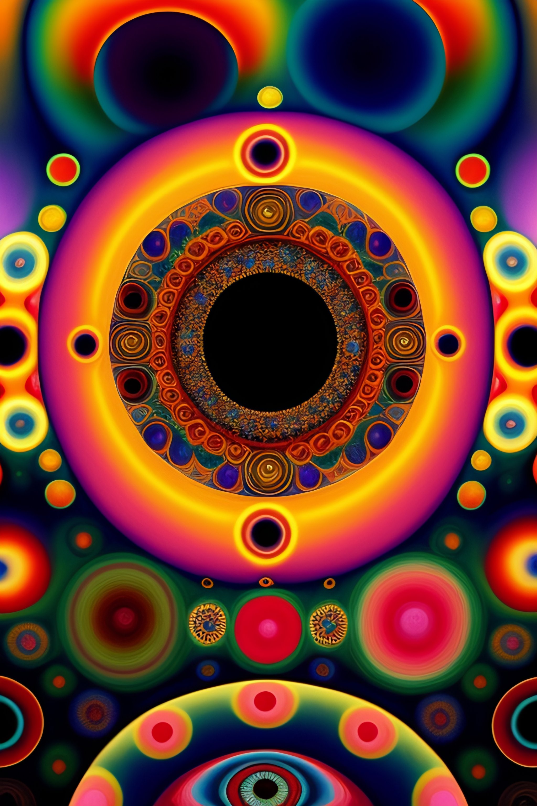 Lexica - A painting by Klimt of many eyes, trippy, DMT