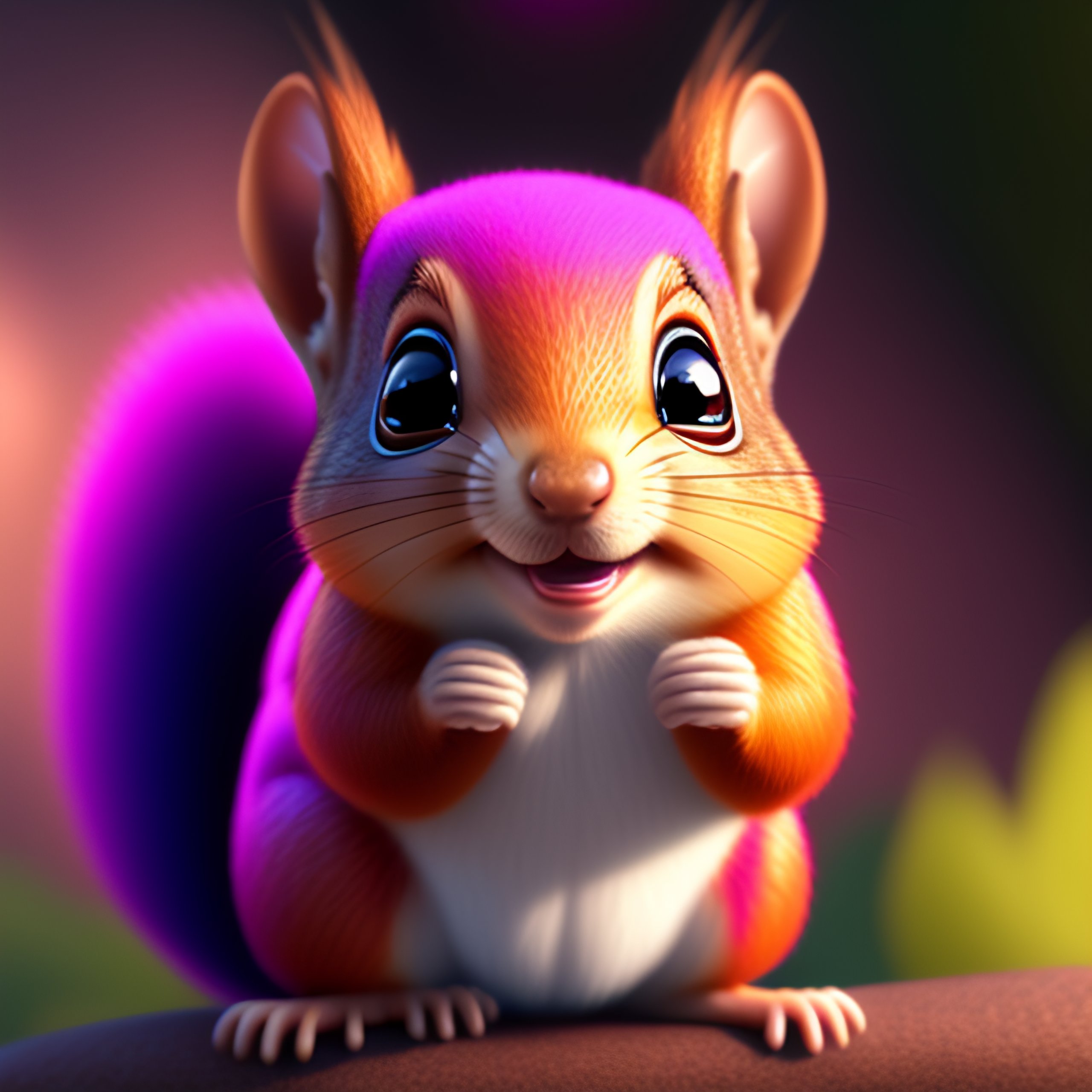 Lexica - Pixar style, super happy smiling cute standing baby squirrel ...