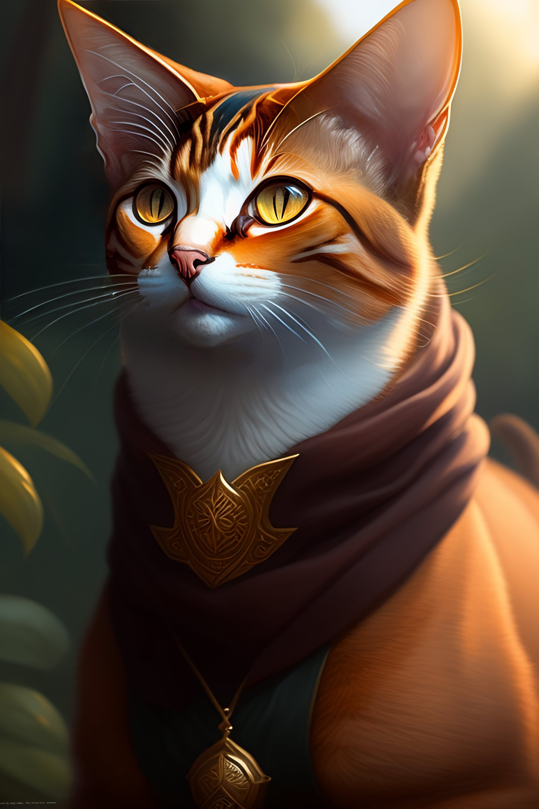 Lexica - A detailed portrait of abyssinian cat giving thumbs up ...