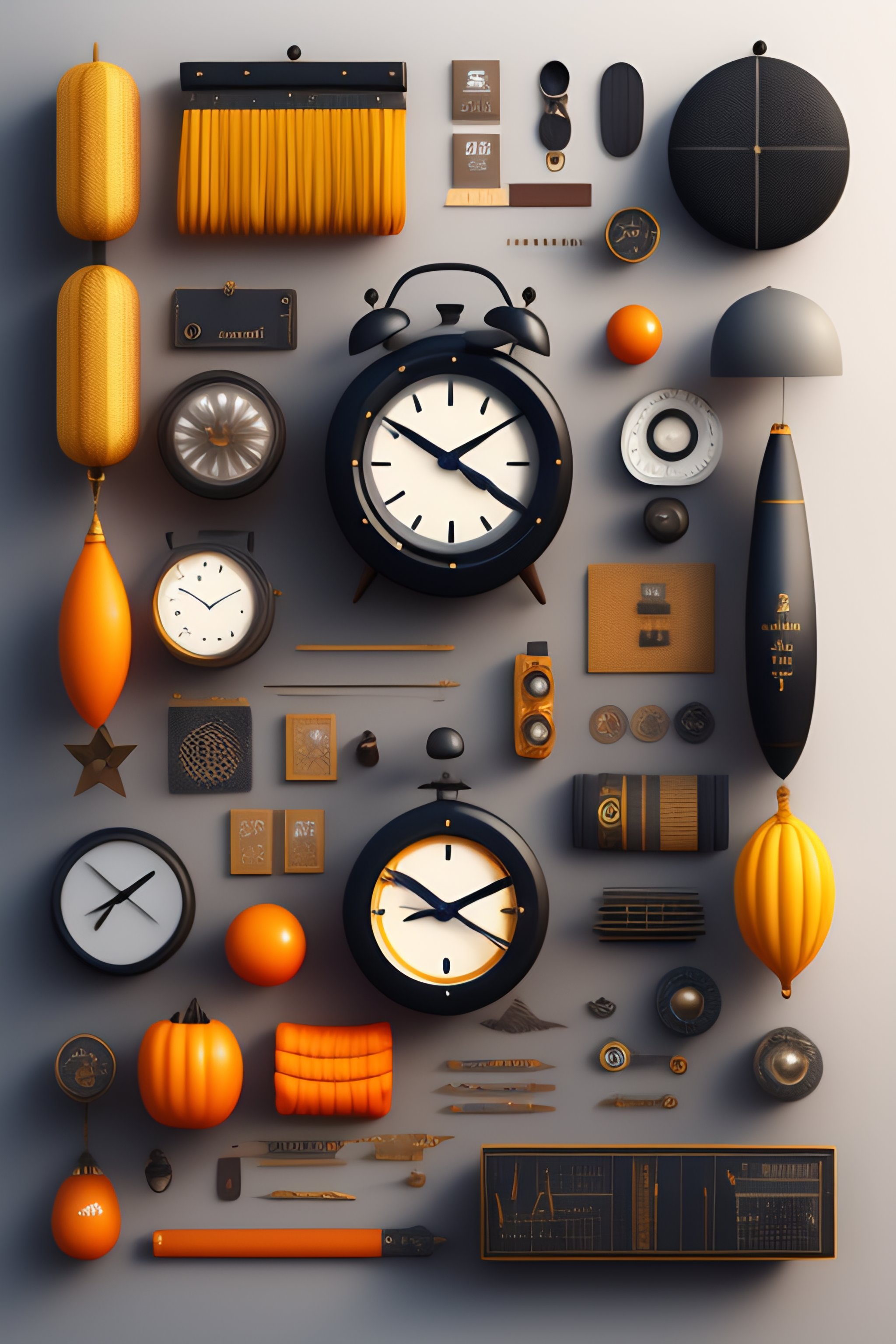 Lexica - Alarm clock, Costumes and props, Knolling, Knolling layout ...