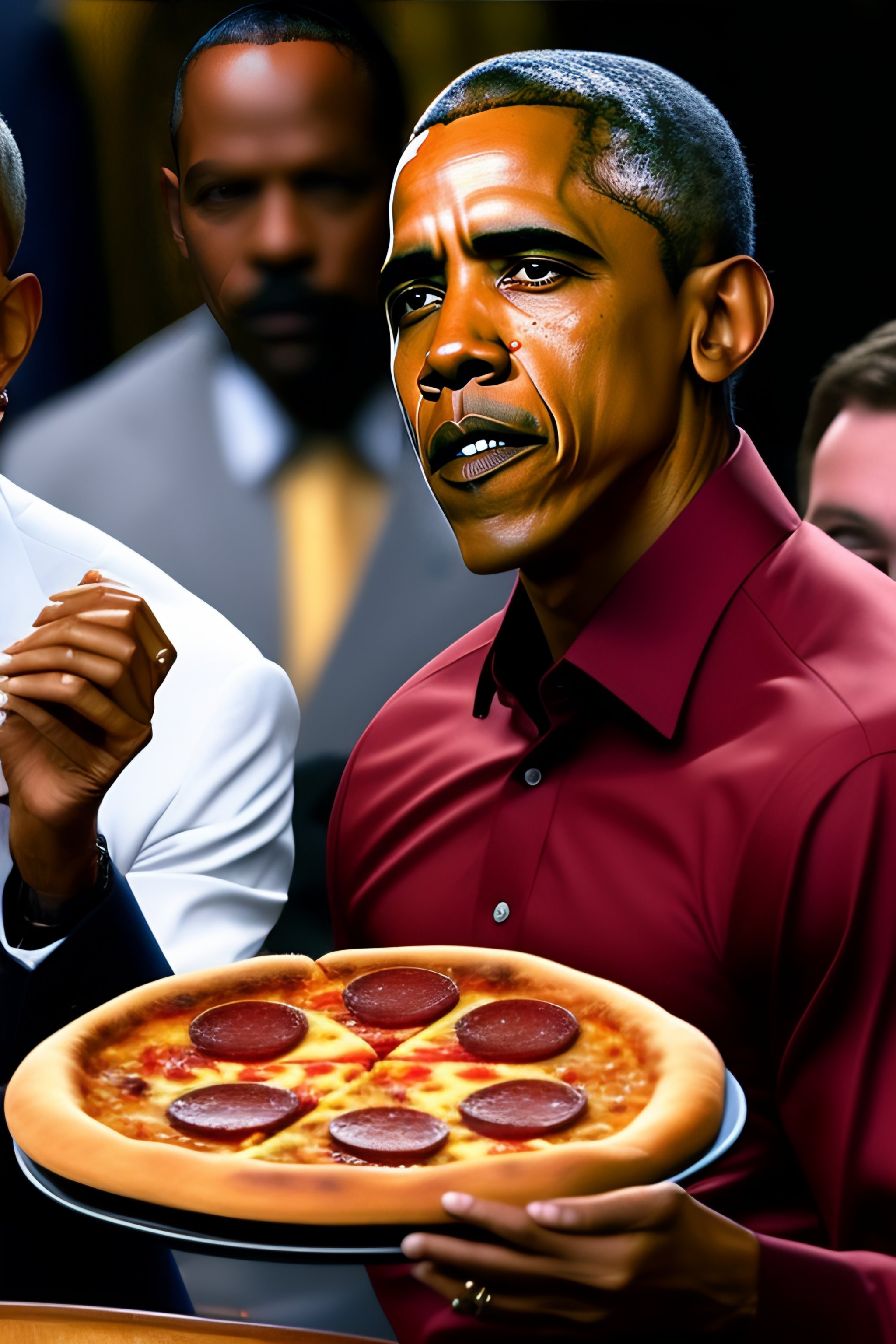 Lexica - Barack obama eating pizza with the ninja turtles