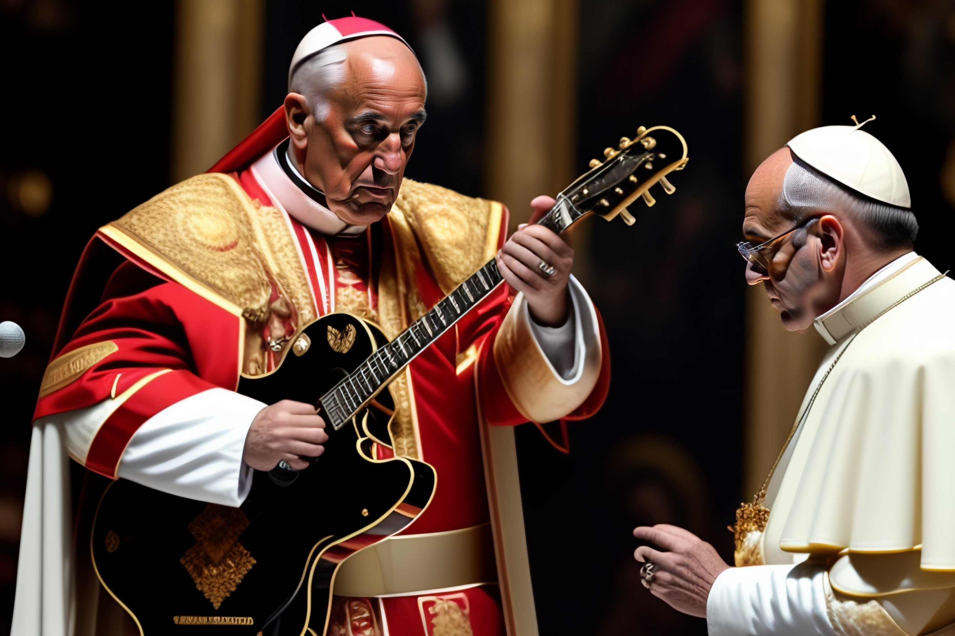 Lexica - Pope playing rock guitar in Vatican