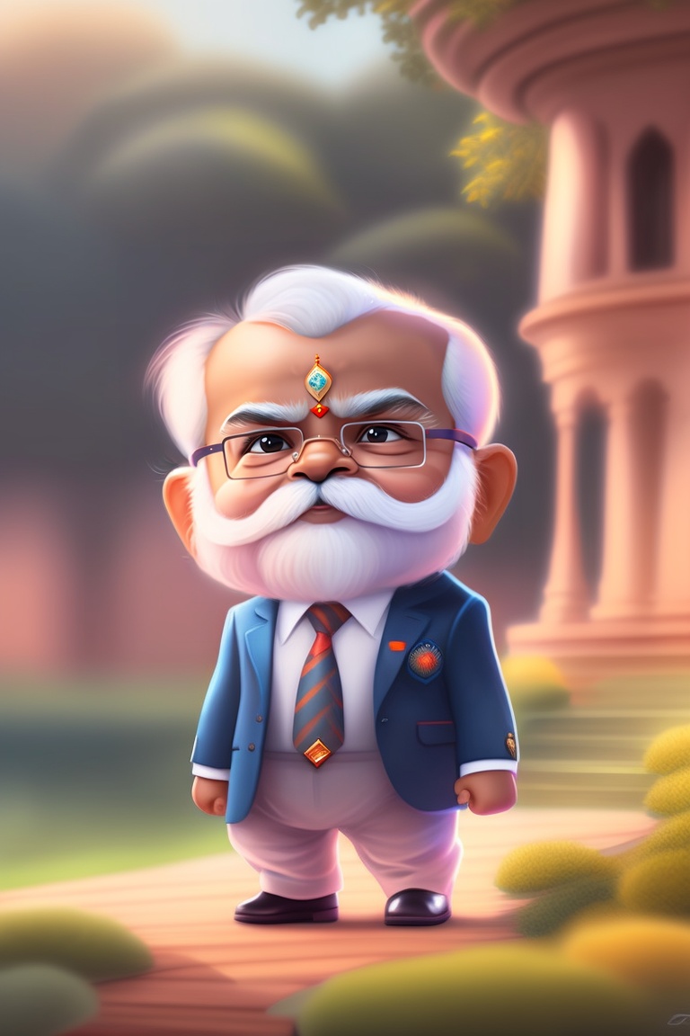 Lexica - Cute and adorable cartoon narendra modi prime minister of ...