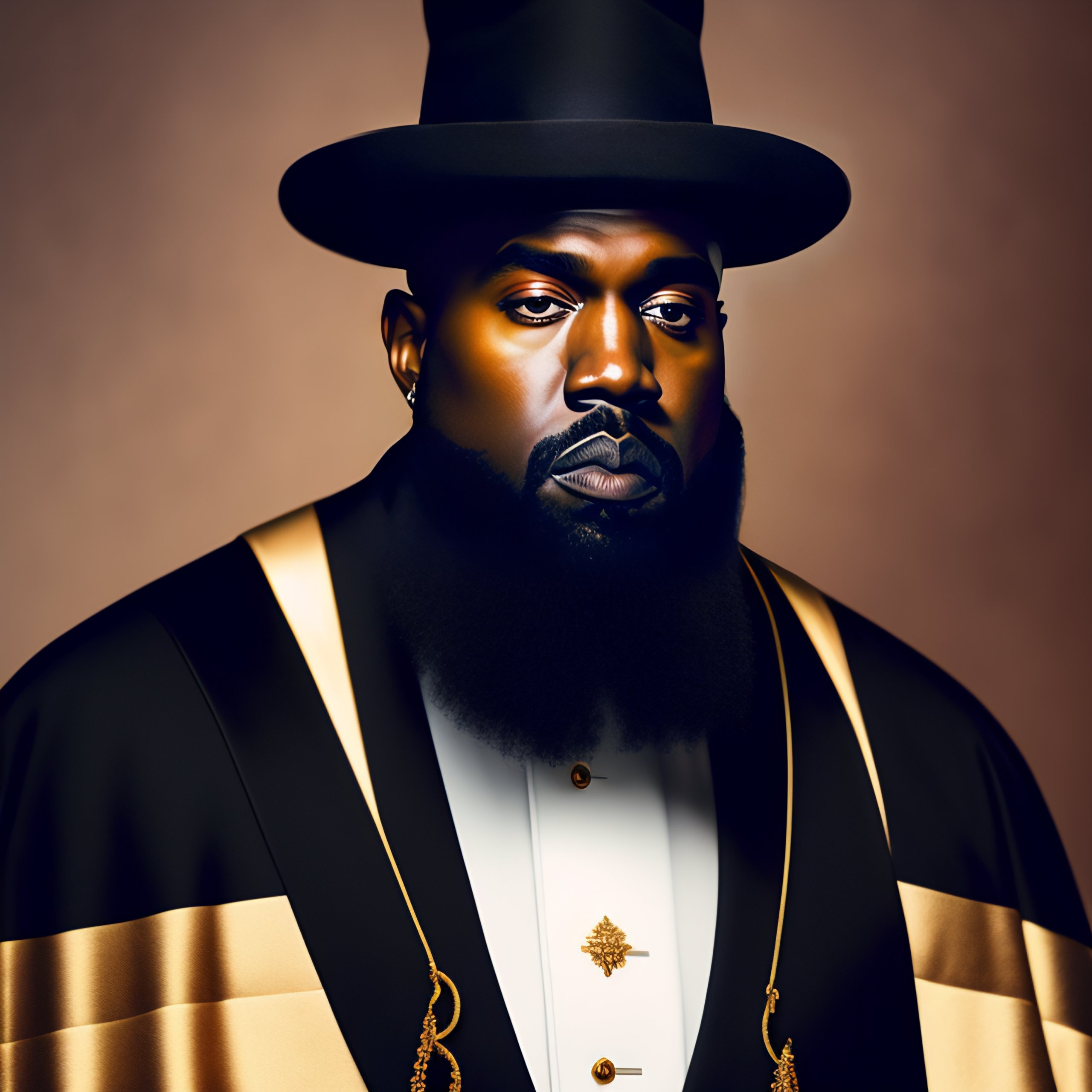 Lexica - Kanye west as orthodox jewish rabbi, long black beard, black ...