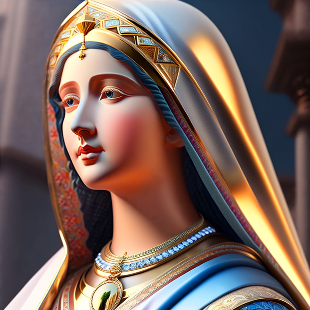Lexica - A portrait of Holy Mary, Mother Of Jesus, wonderful valley, 3D ...