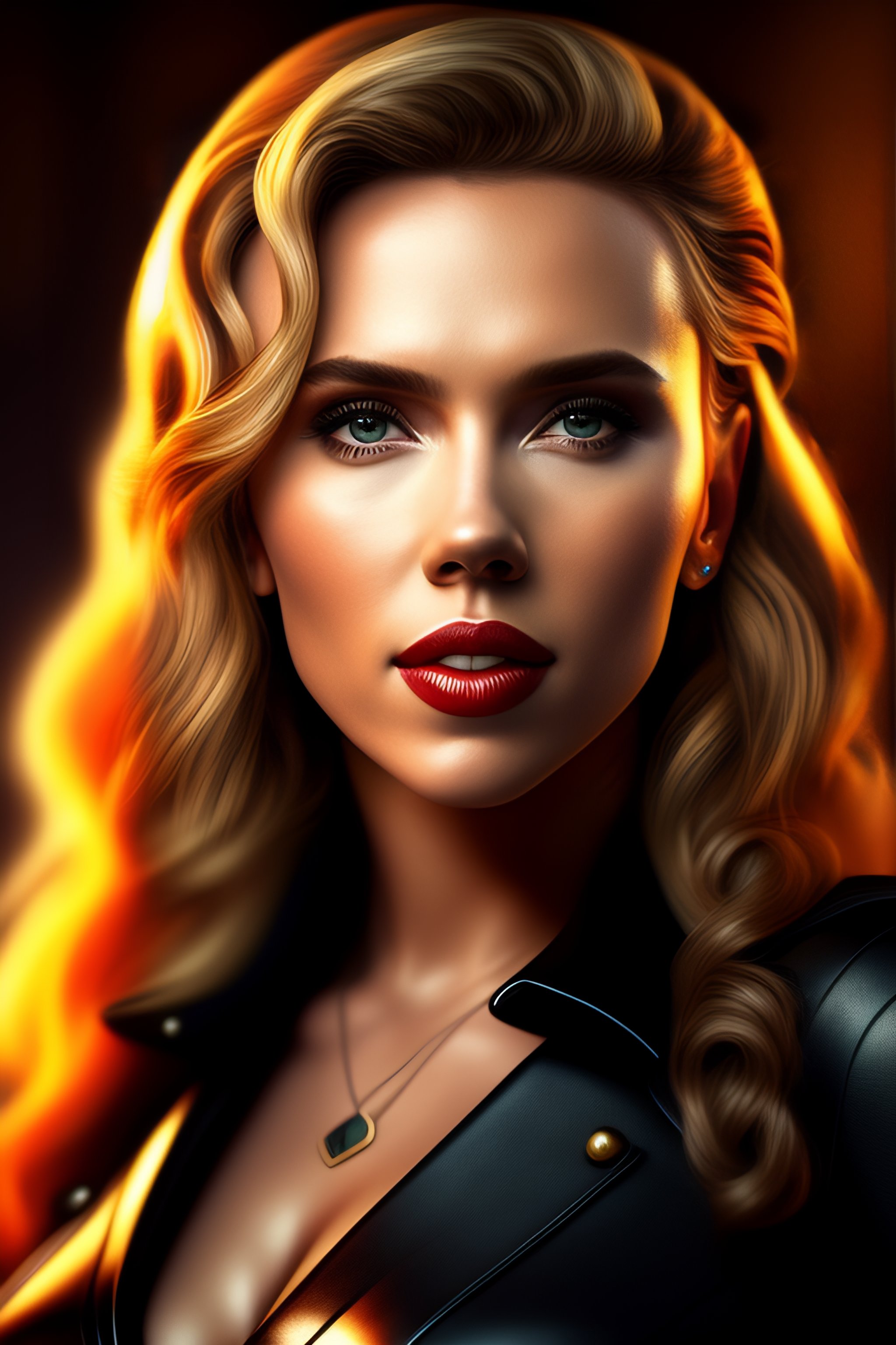 Lexica Scarlett Johansson Black Leather Realistic Accurate Warm