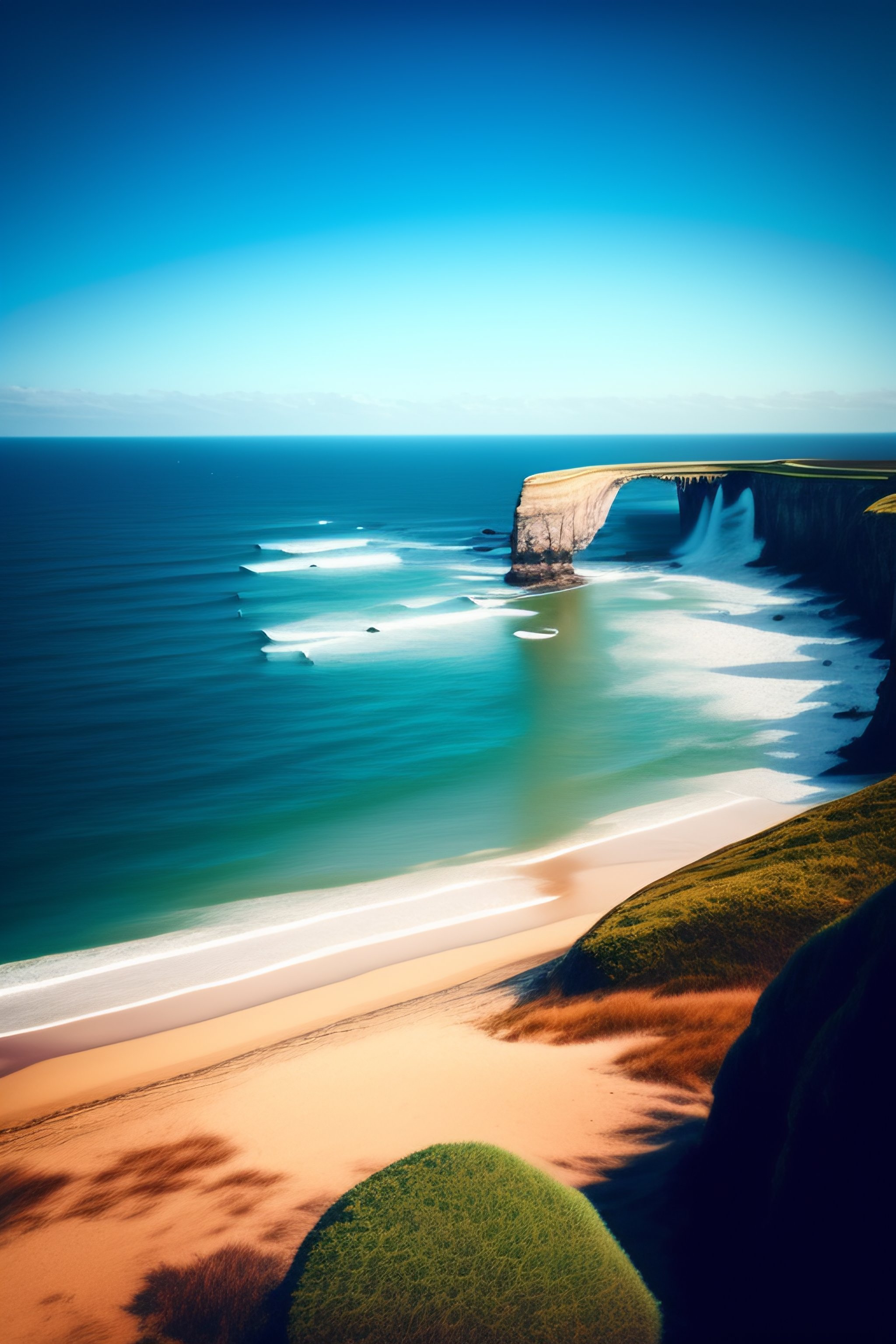 Lexica - Amazing vue of the sea and the beach, authentic, vintage, film ...