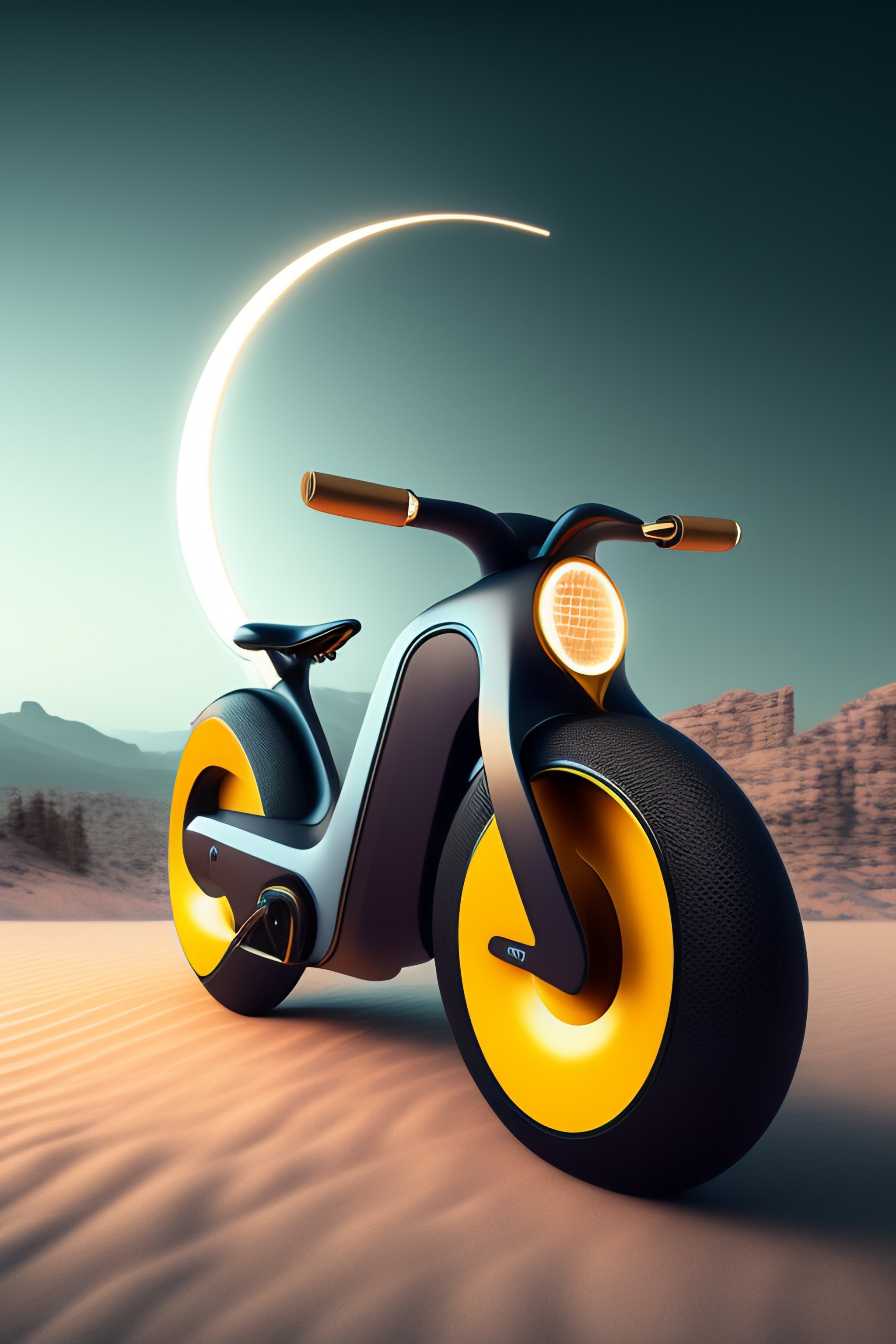 Lexica - Futuristic bicycle, hi res, realistic