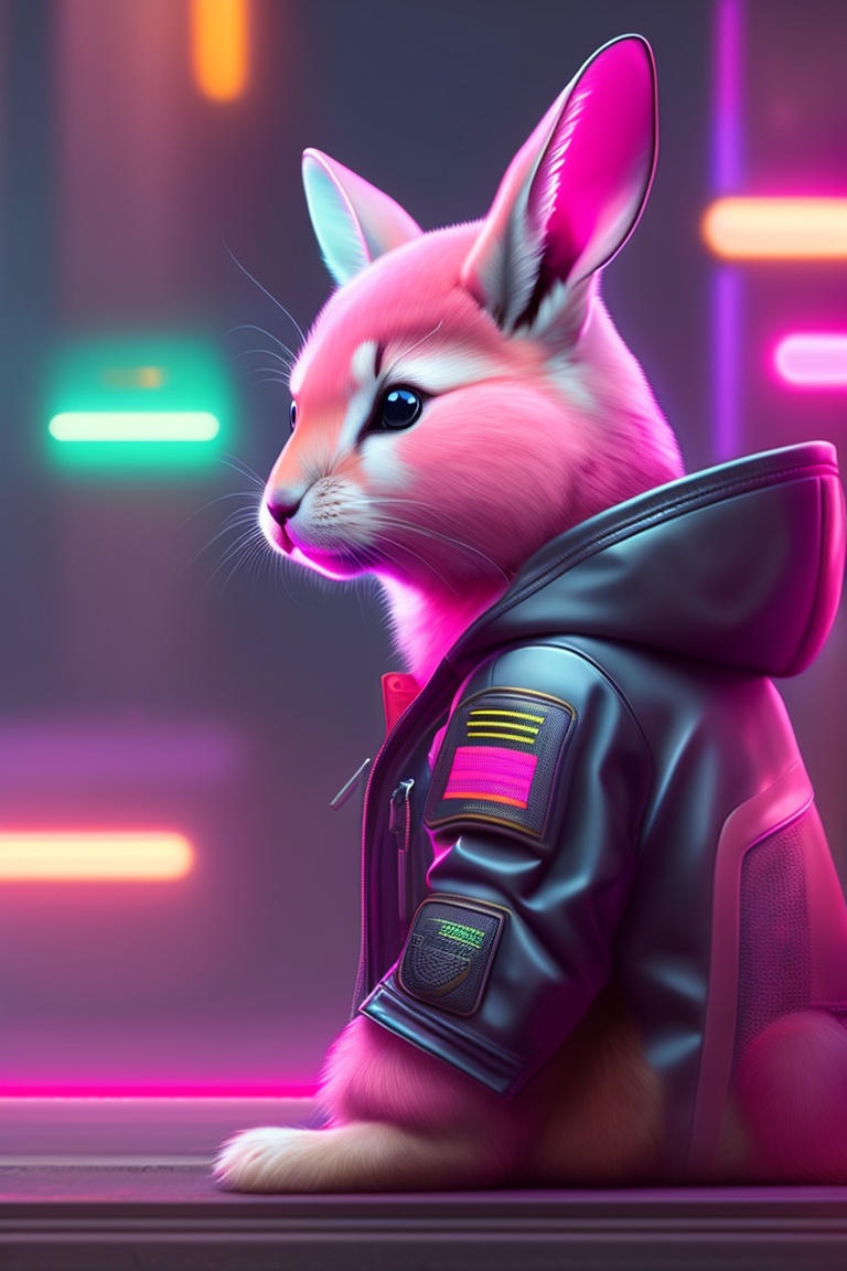 Lexica - Pink rabbit, cyberpunk
