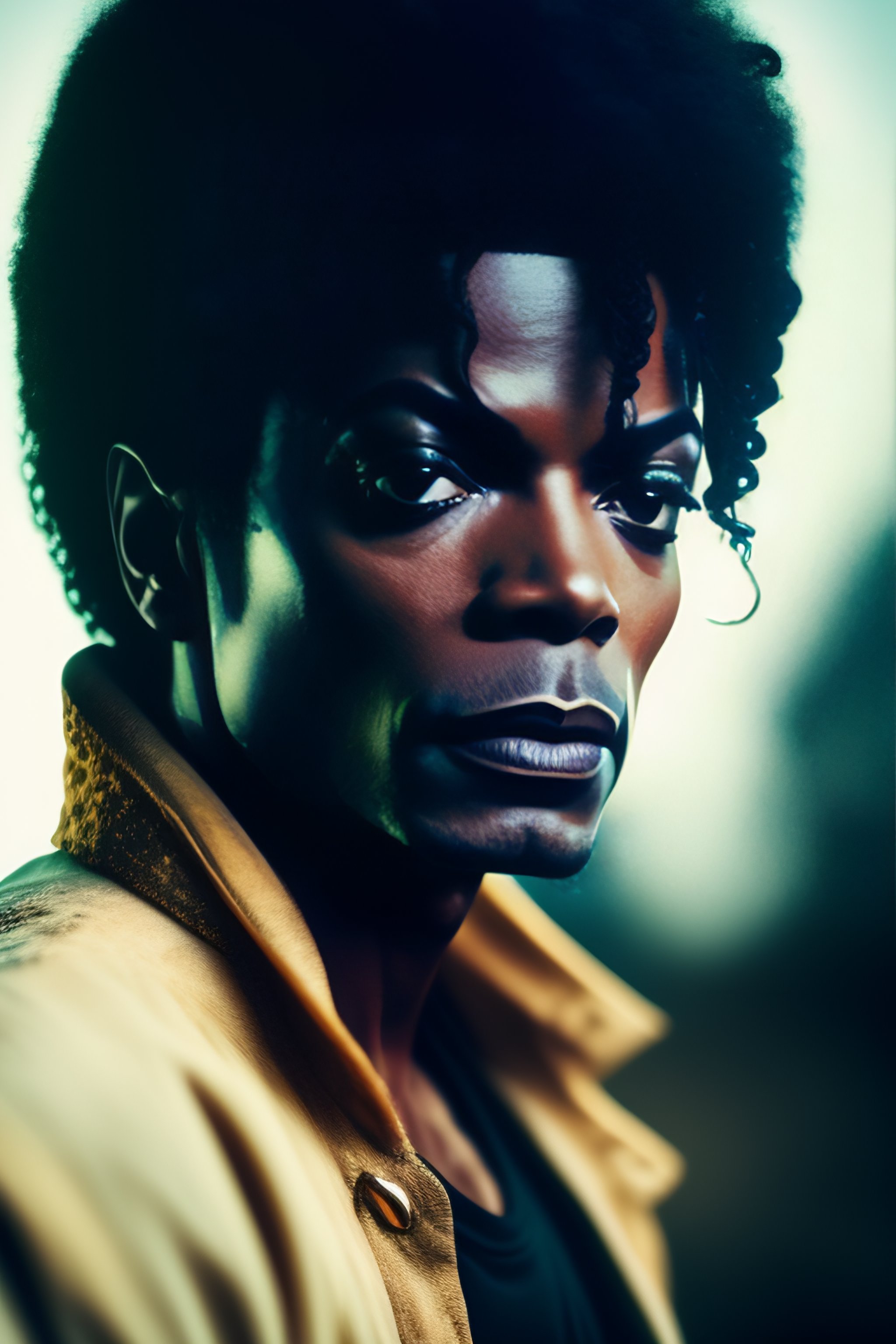 Lexica - Wide angle Environmental shot of michael jackson in a ...