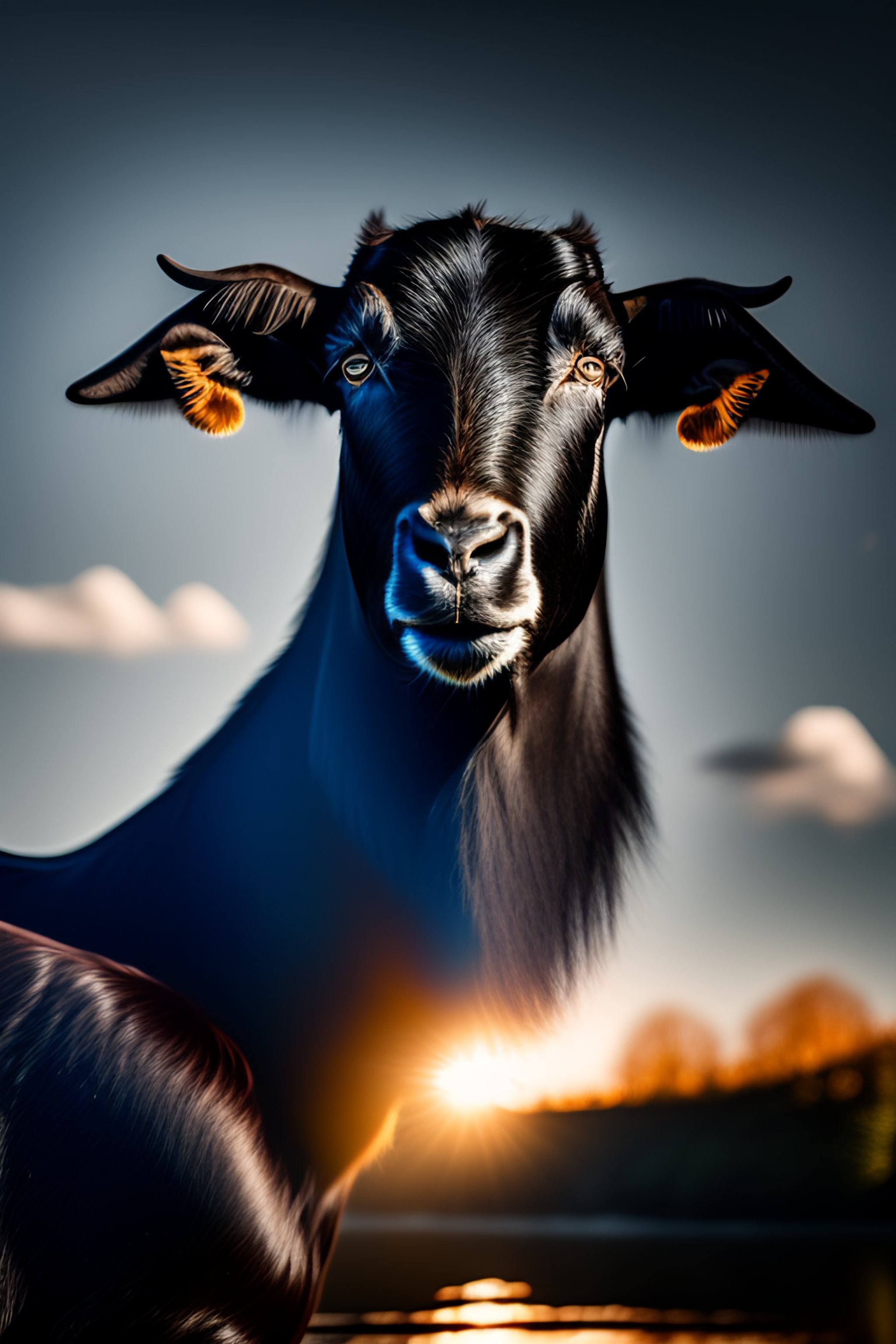 Lexica - Vintage photography of million of black goats floating