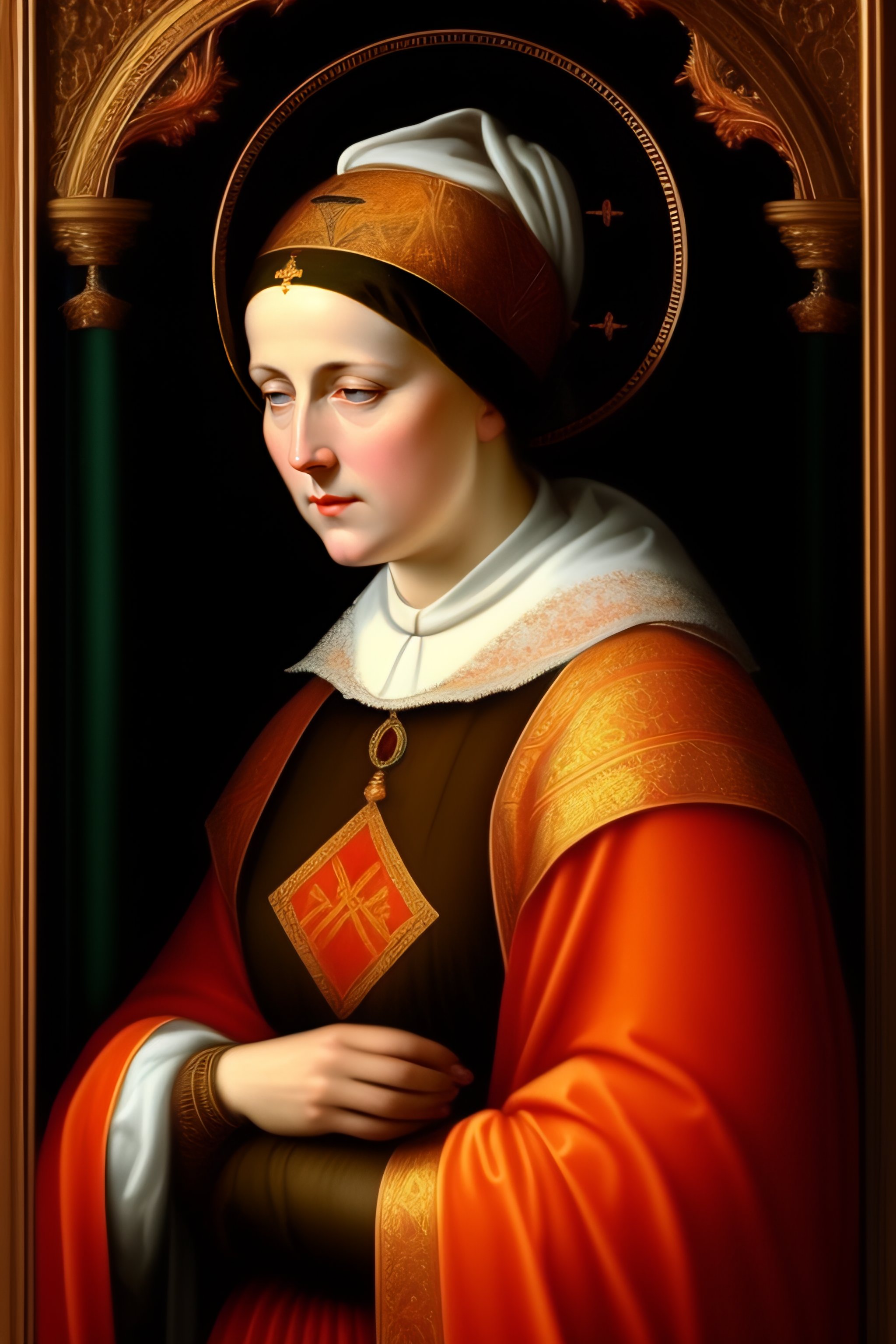 Lexica - Sad German Benedictine abbess renaissance painting 9th century ...