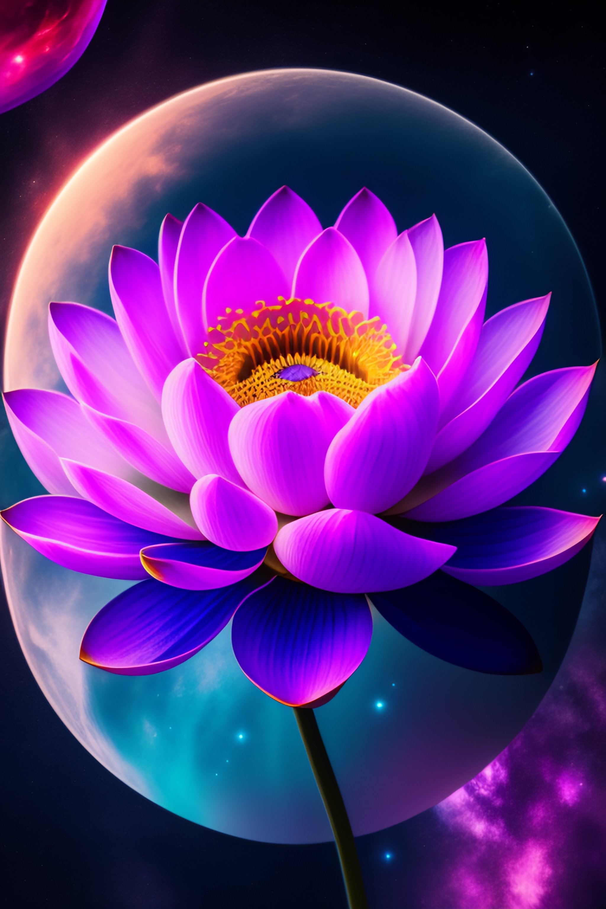 Lexica - HQ image of a lotus flower in space floating in space with ...