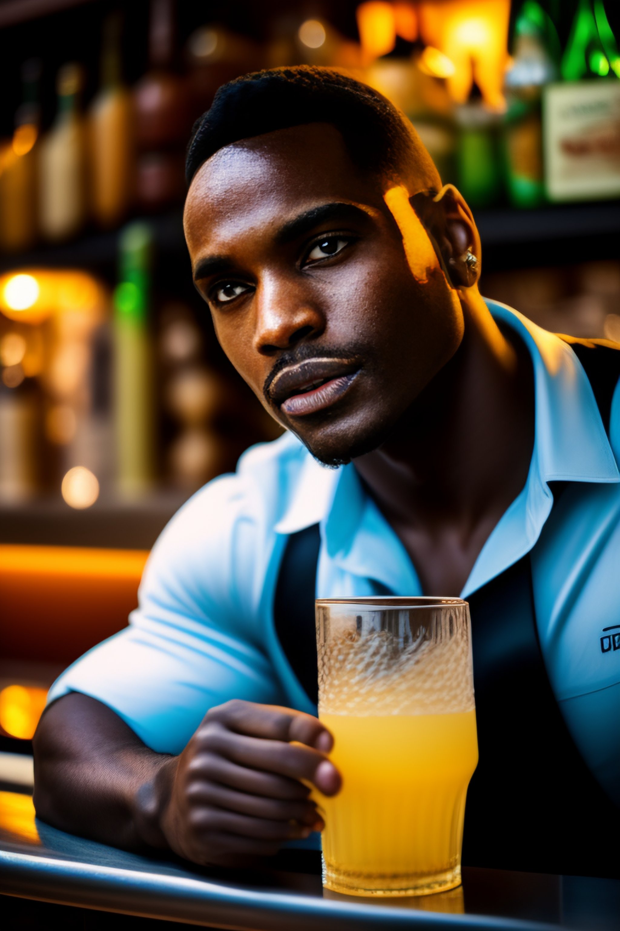 Lexica - Black man Brazil,beautiful,bartender in Rio de Janeiro