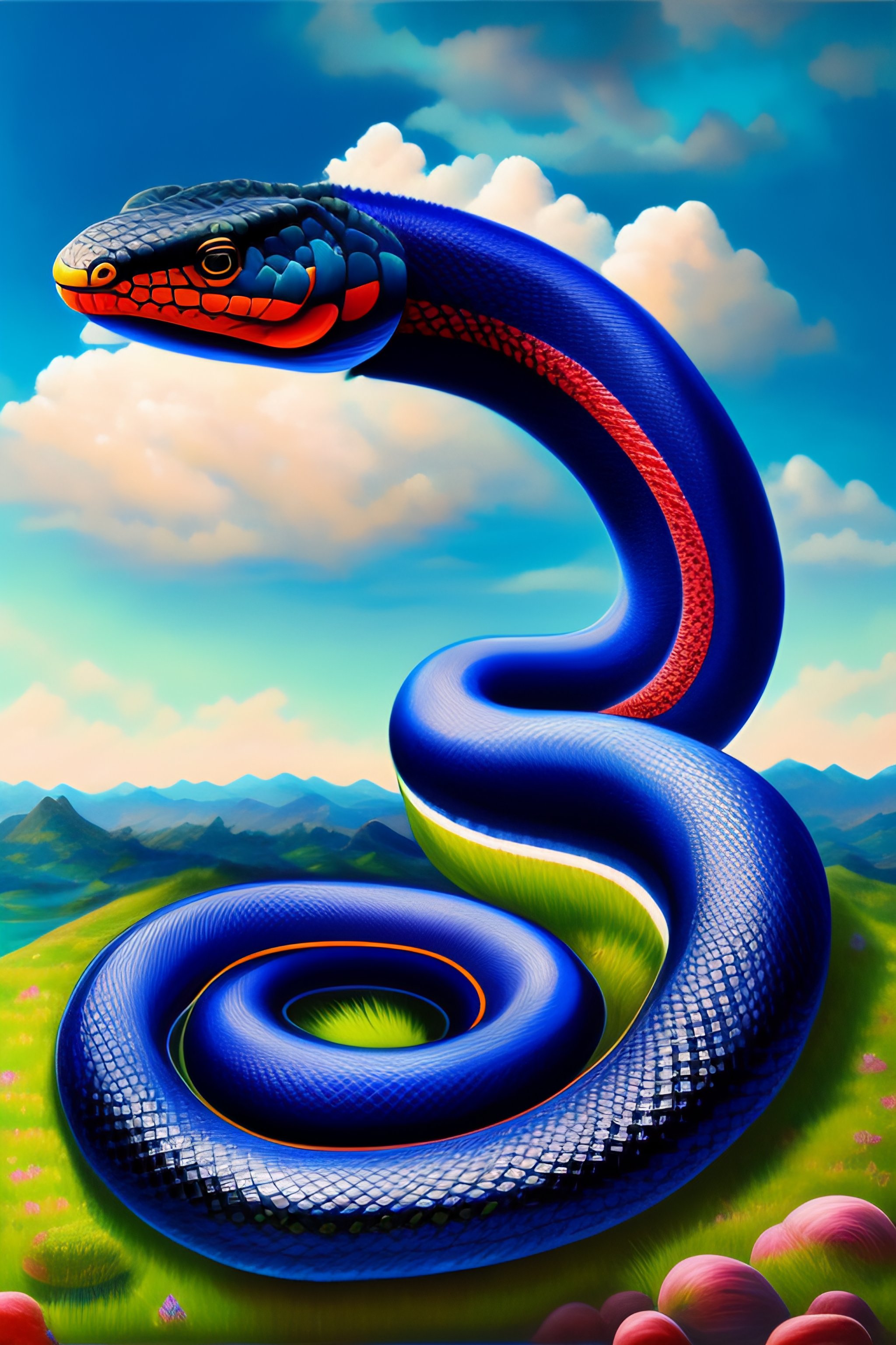 Lexica - Detailed paint of giant snake, full body, highly detailed ...