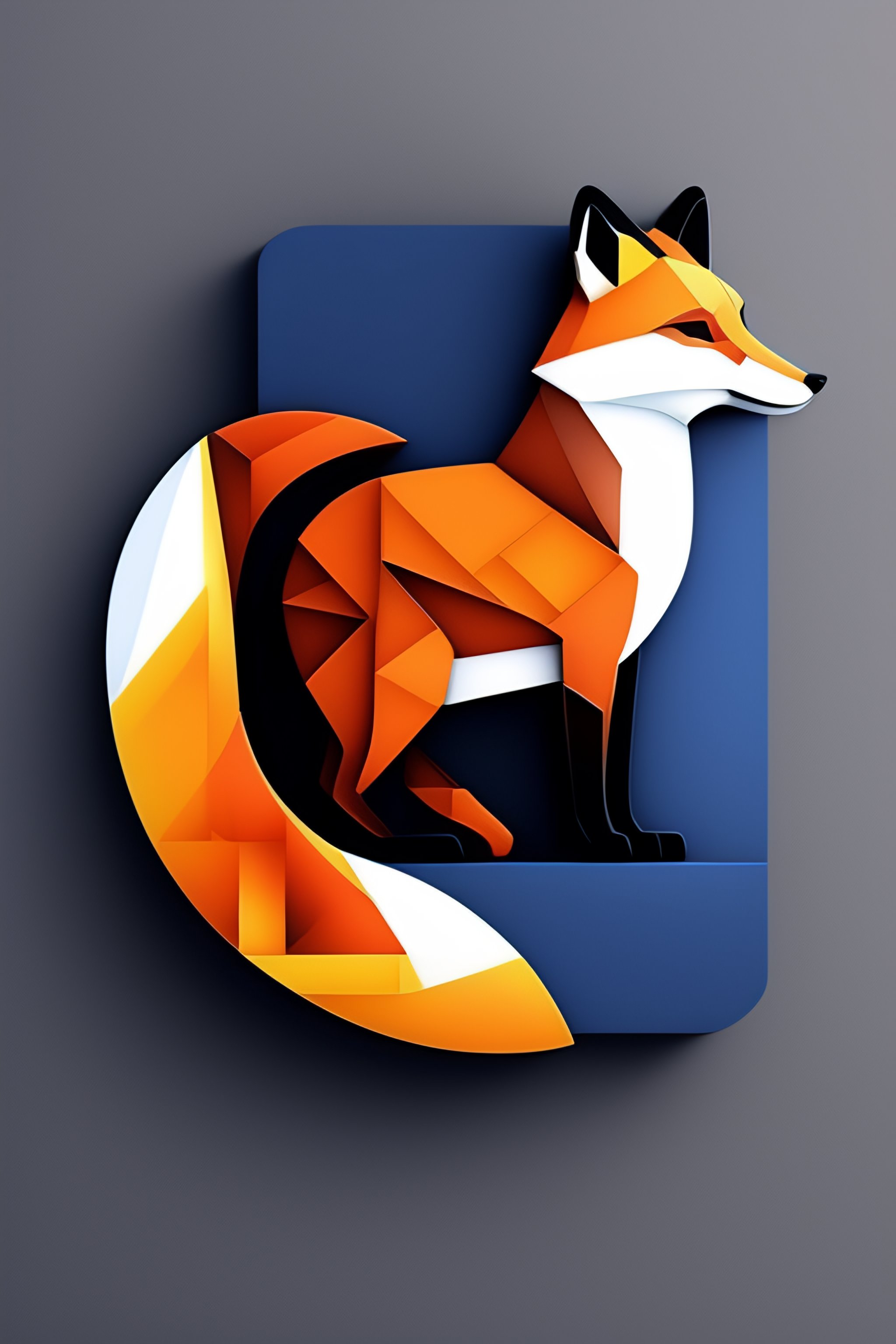 Lexica - Geometric fox, business logo, 2 d, grey, blue and black ...