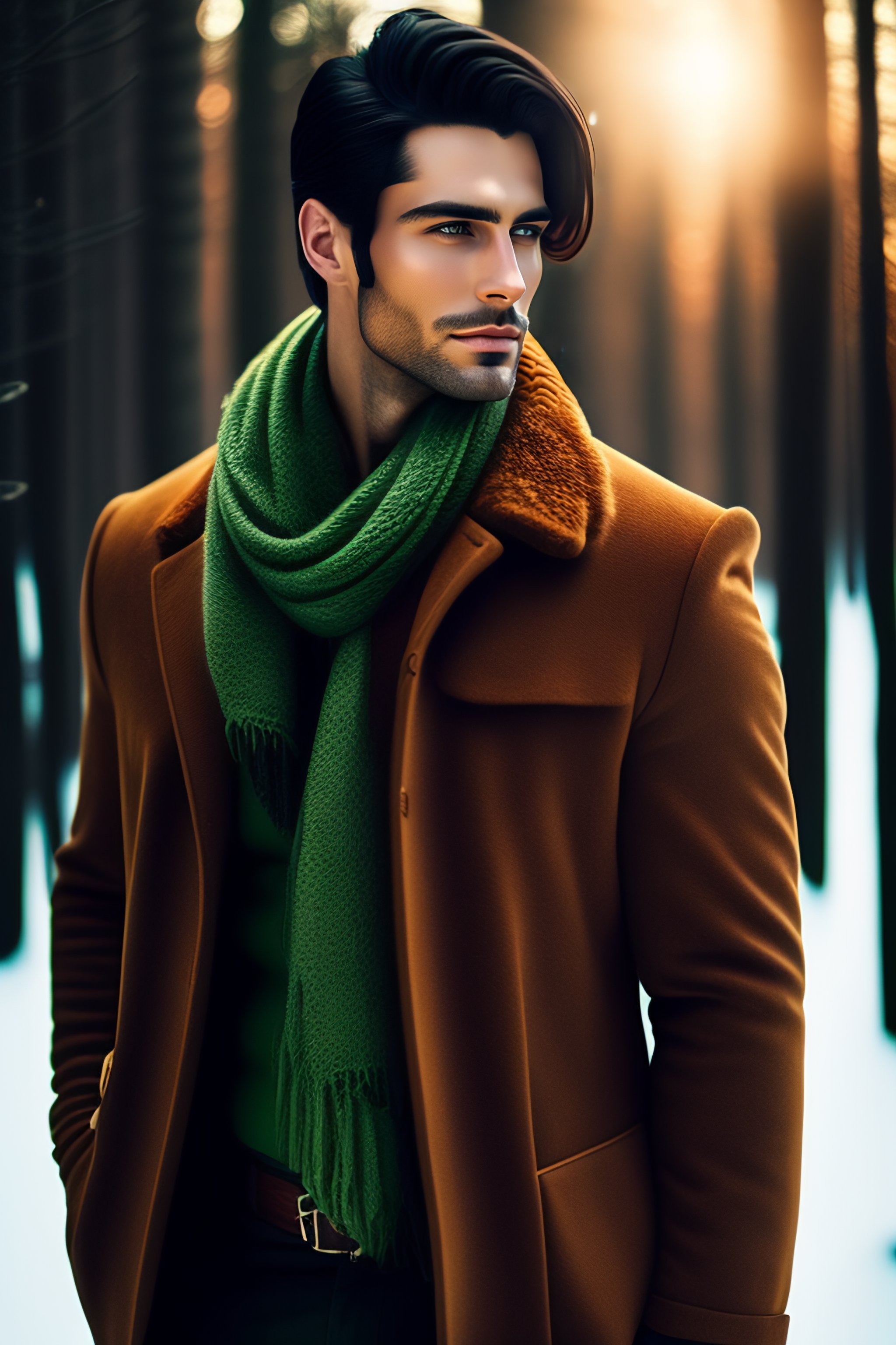 Lexica - Handsome man, dark hair, green-brown eyes, vintage clothes ...