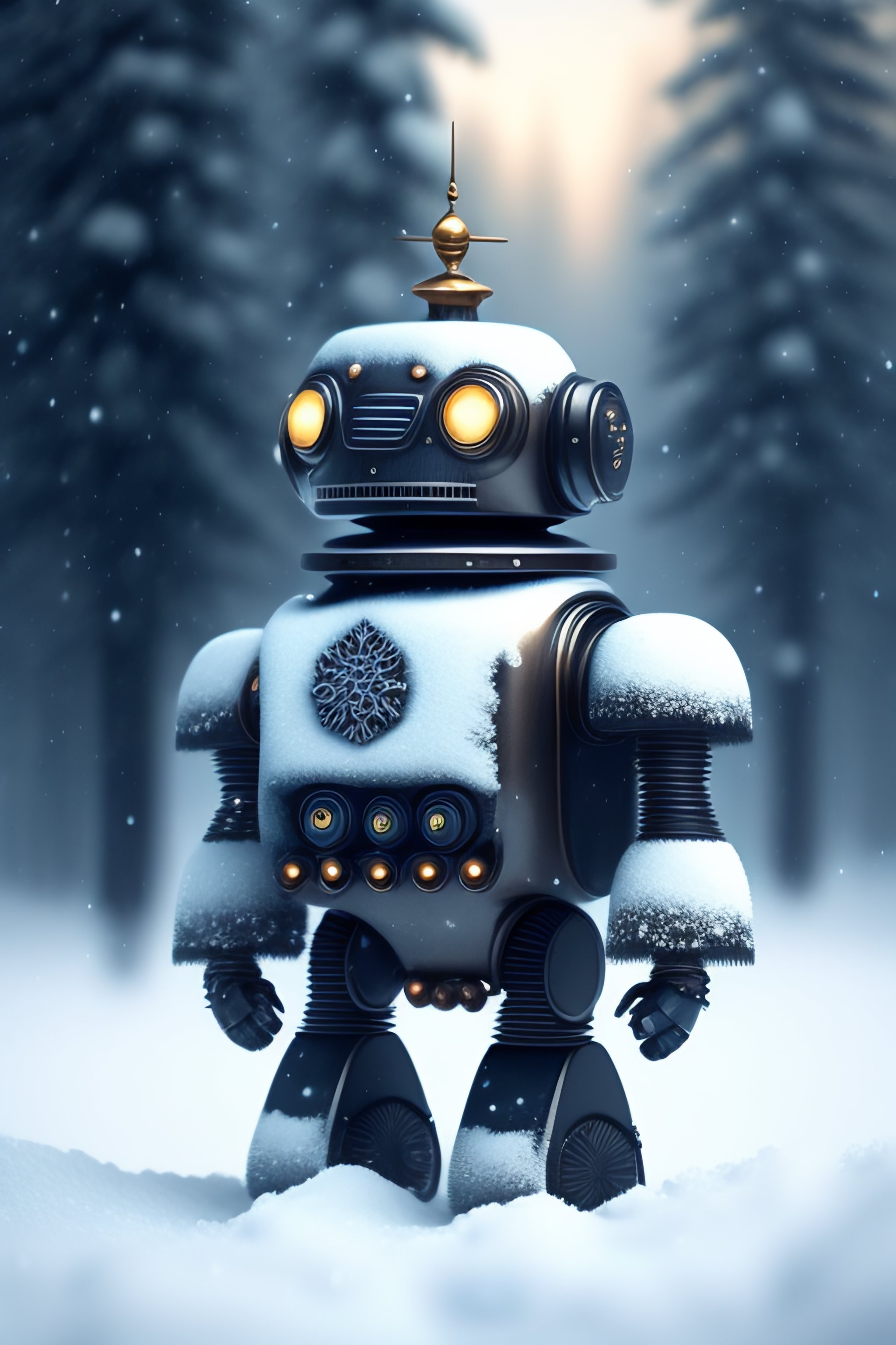 Lexica - Robot wearing snow