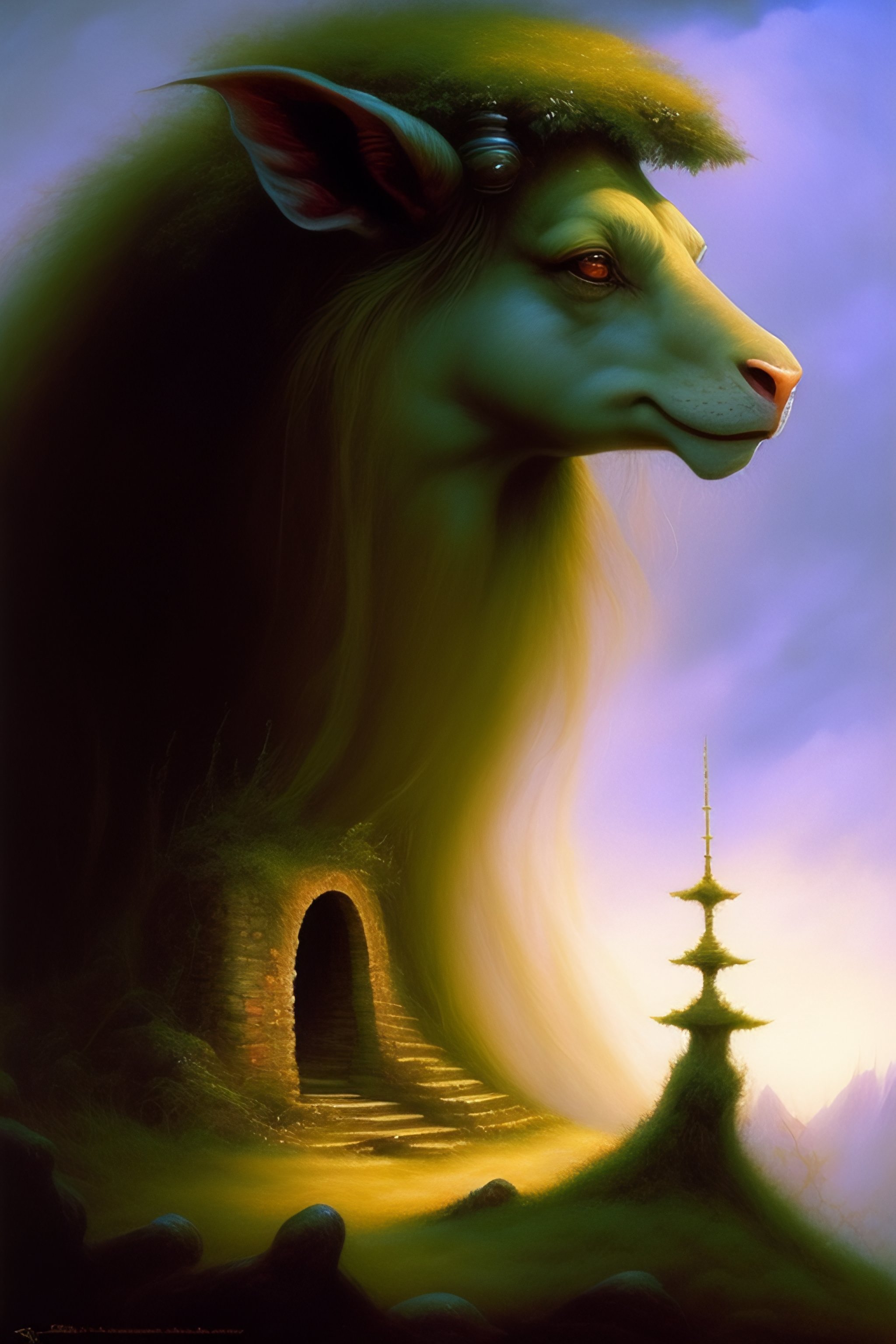 Lexica - Style of Brian Froud, trolls, painting, landscape, creepy